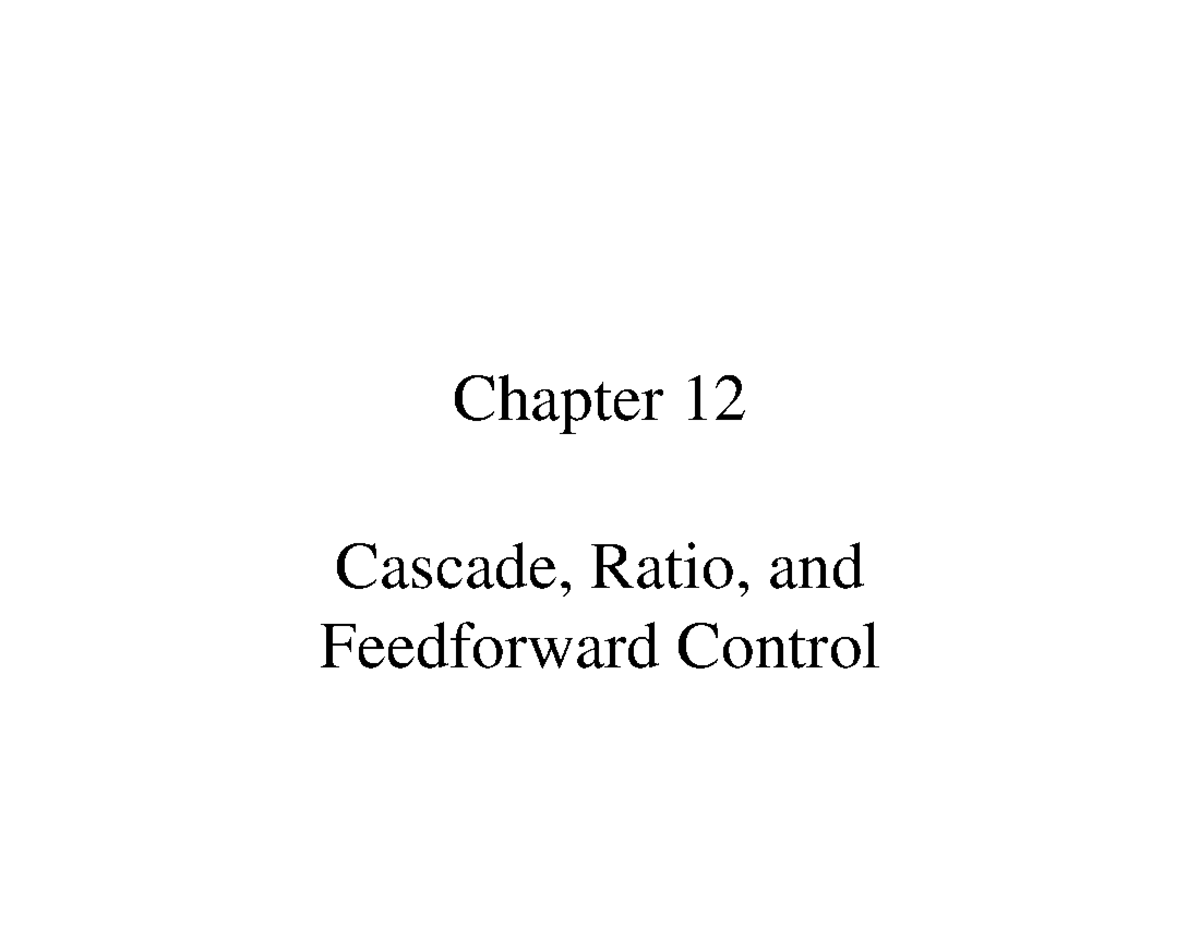Control scheme - Lecture notes & study material - Chapter 12 Cascade ...