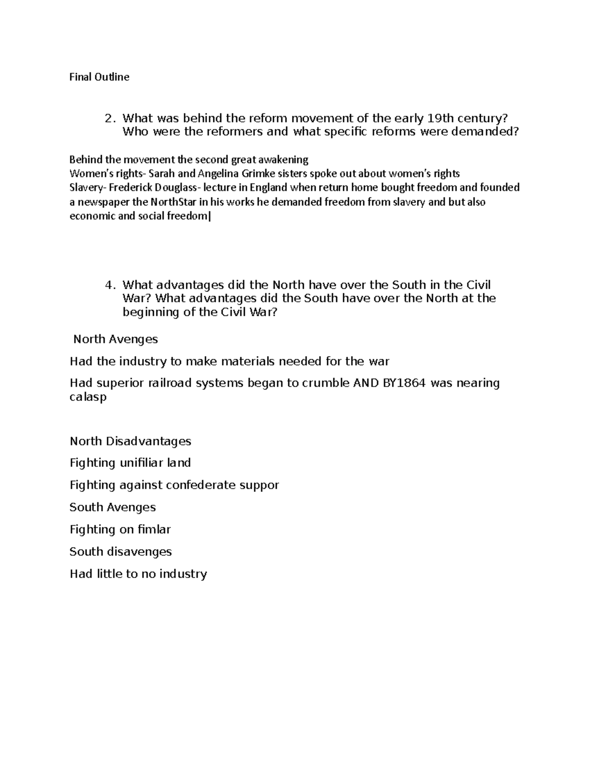 Final Outline - Final Outline What was behind the reform movement of ...