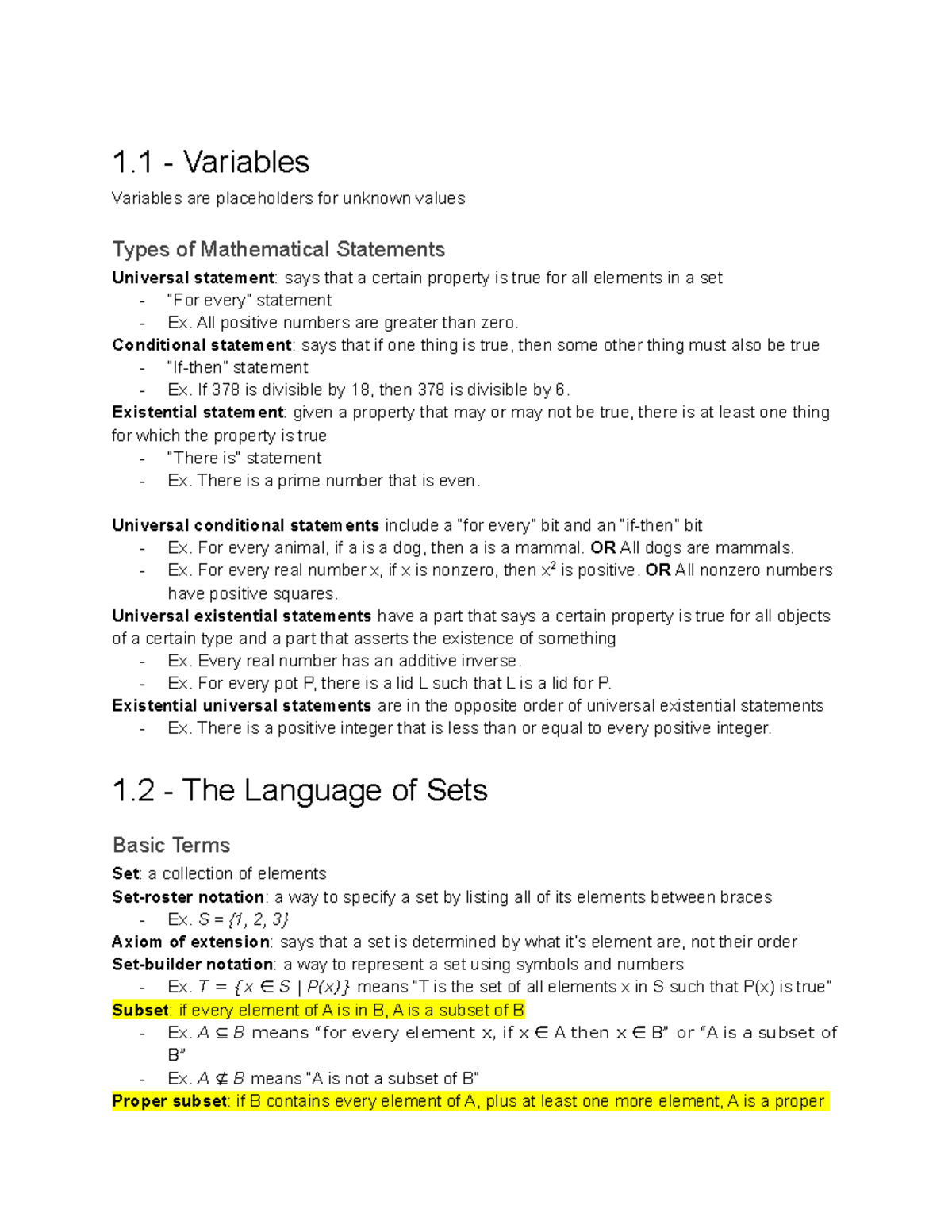 Discrete Mathematics with Applications: Section 1.1-1.3 - 1 - Variables ...