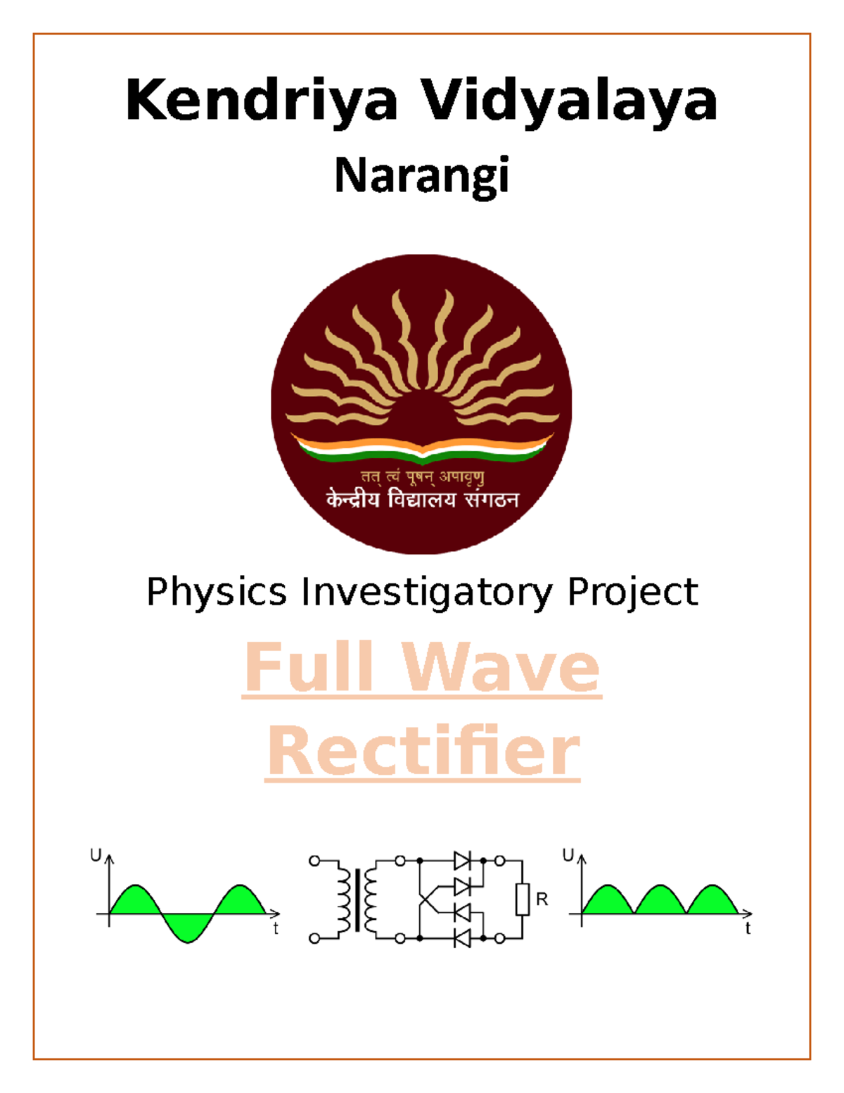 Phy Investigatory KV - Certified - Kendriya Vidyalaya Narangi Physics ...