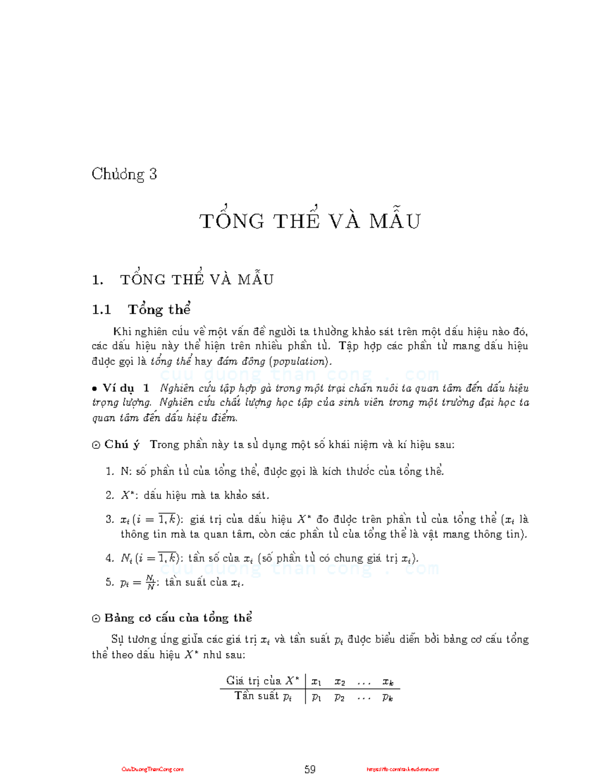 C3 - Tổng Thể Và Mẫu - bài giảng - Ch ’u ’ong 3 T ’ ˆ ONG TH ’ ˆ E V `A M ̃ ˆ AU 1. T ’ ˆ ONG TH ...