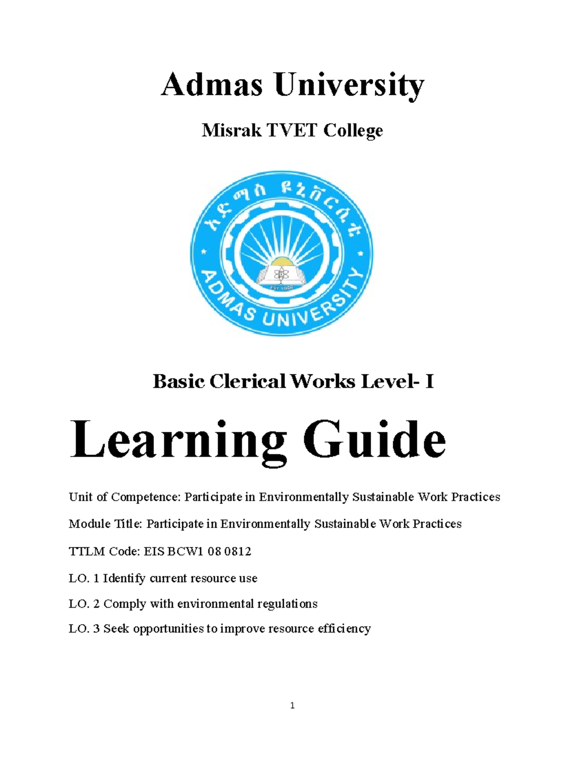 Pdfcoffee - Lectures - Admas University Misrak TVET College Basic ...