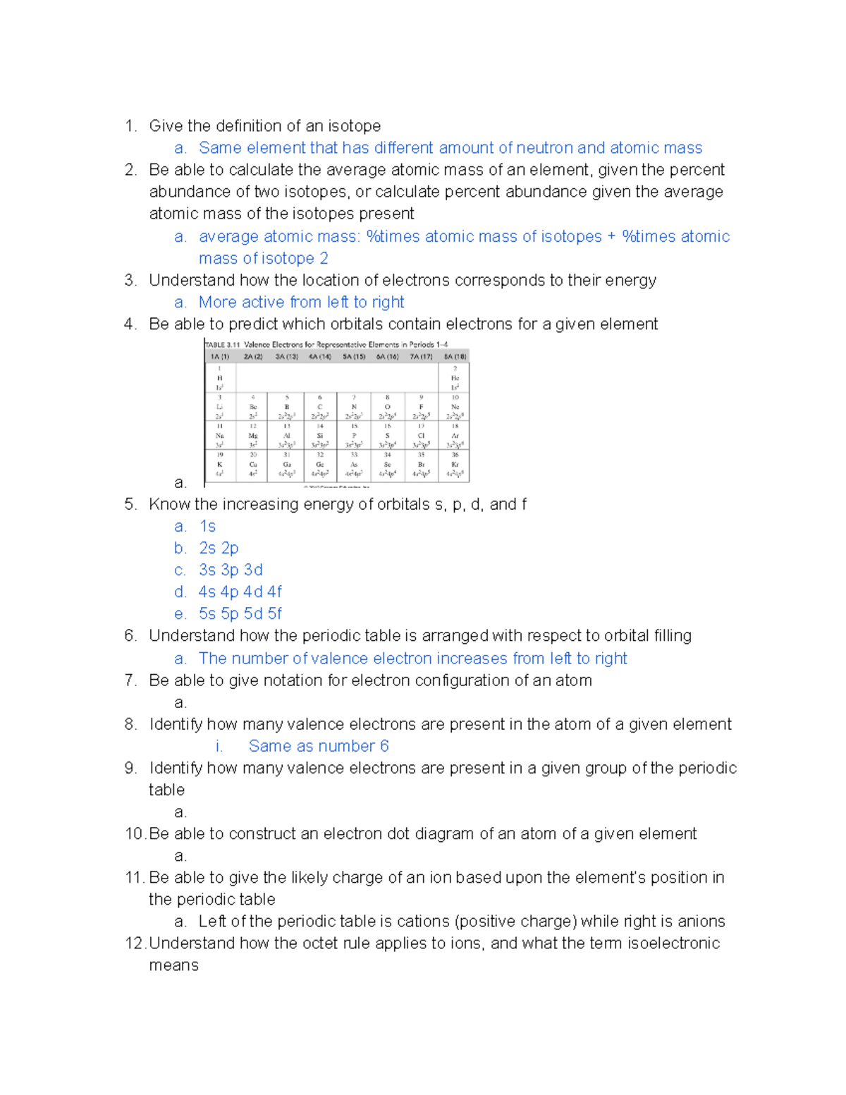 Chem midterm 2 - Course work - Give the definition of an isotope a ...
