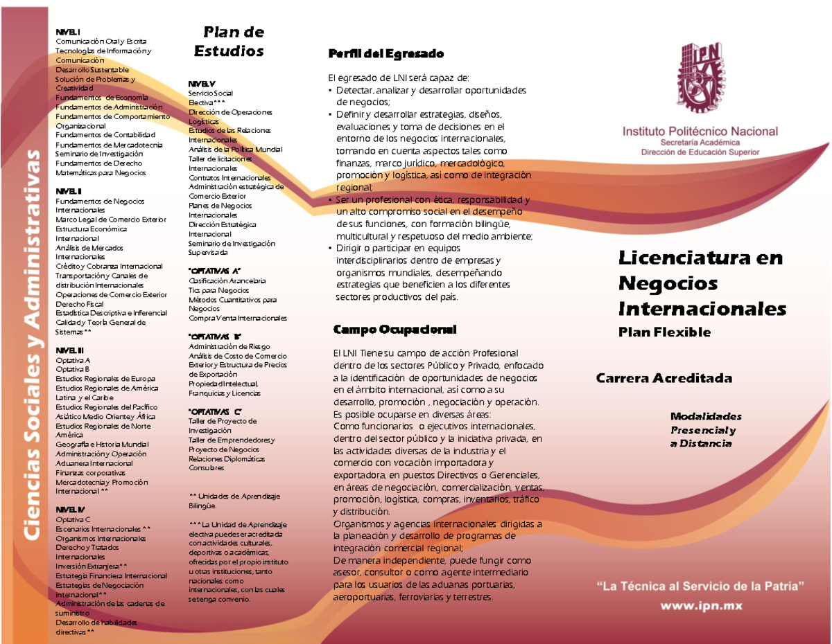 Lic Neg Inter ST - Shjdjjsjnsjndudj - Perfil del Egresado El egresado ...