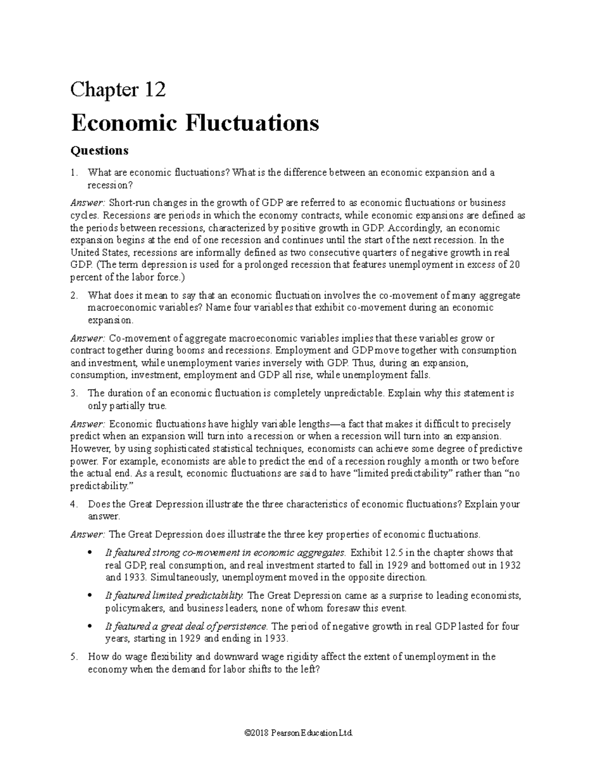 Ch26 - lecture notes - Chapter 12 Economic Fluctuations Questions 1 ...