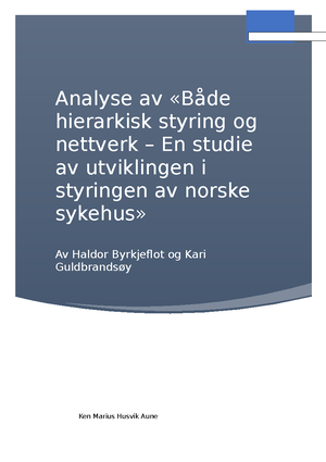 Argumentasjonsanalyse - Ranja - Ranja Jørgensen Argumentasjonsanalyse Gruppe 3 «Trenger vi - Studocu