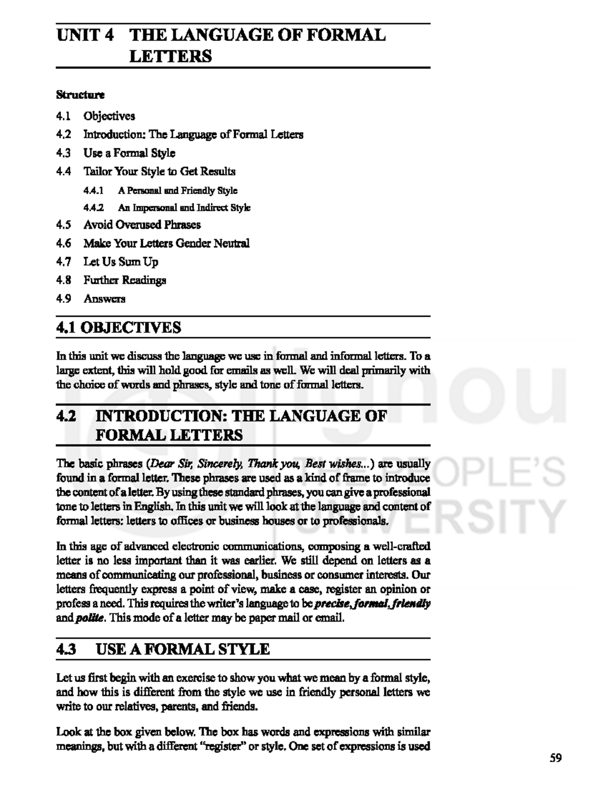 Unit-4 The Language of Formal Letters - english - Studocu