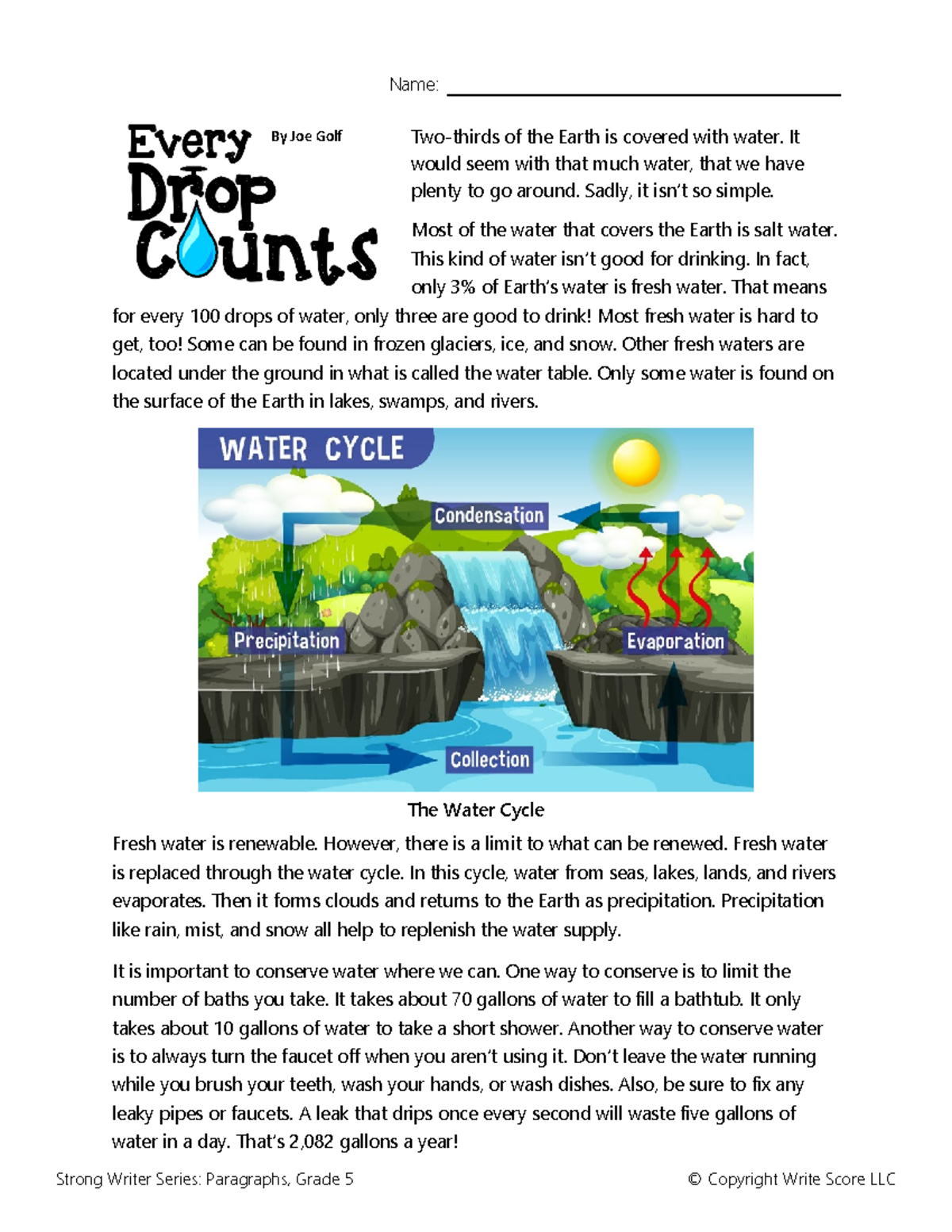 Every watercy - you - Strong Writer Series: Paragraphs, Grade 5 ...