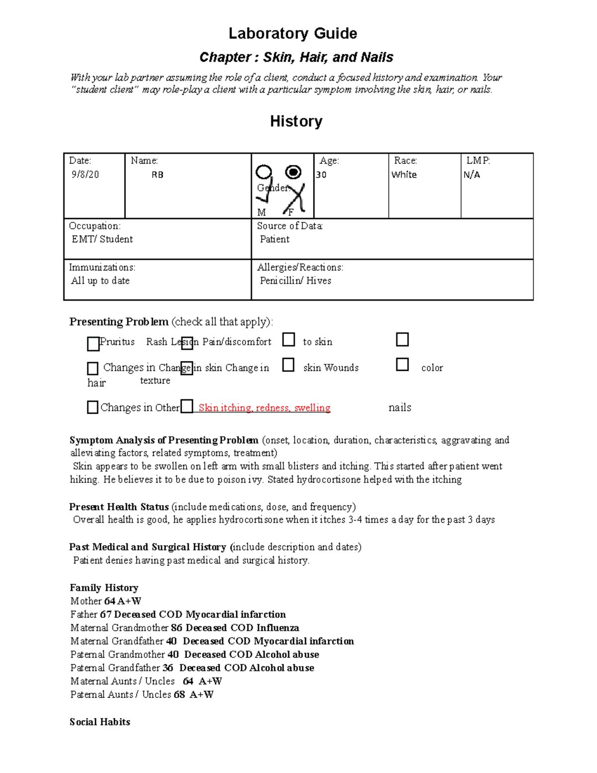 Lab Manual Skin Hair and Nails- Ch 9 - hair Laboratory Guide Chapter ...