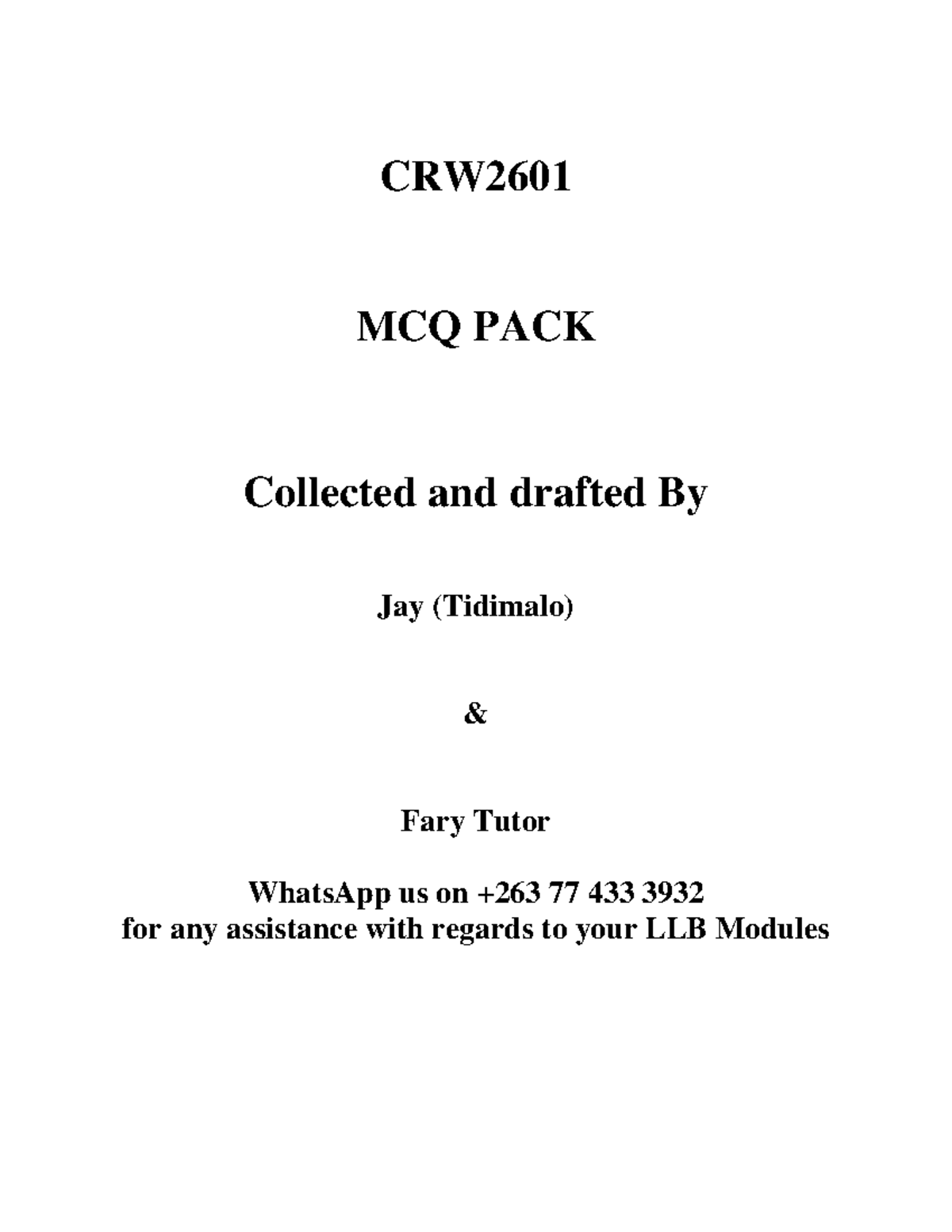Crw Mcq Multiple Choice Warning Tt Undefined Function 32 Crw Mcq Pack Collected And