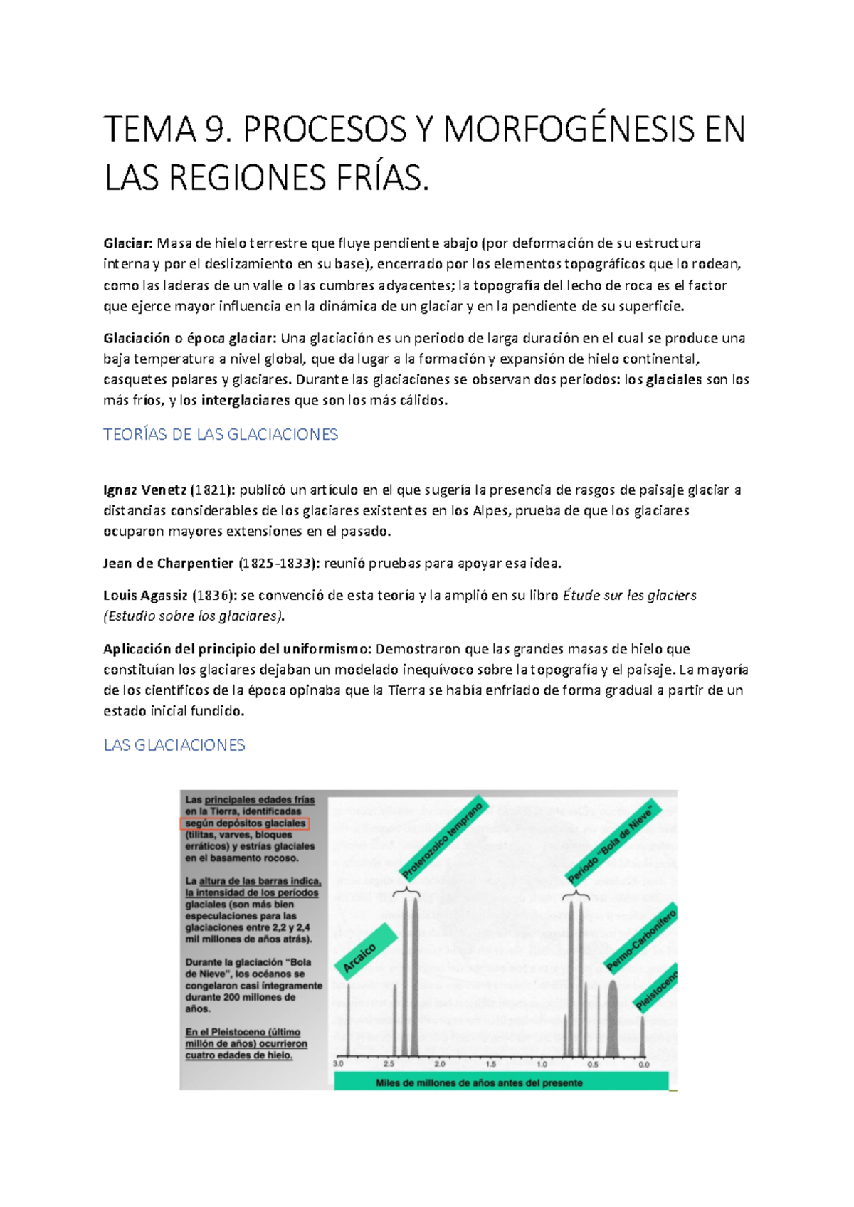 TEMA 9 - TEMA 9. PROCESOS Y MORFOGÉNESIS EN LAS REGIONES FRÍAS. Glaciar ...