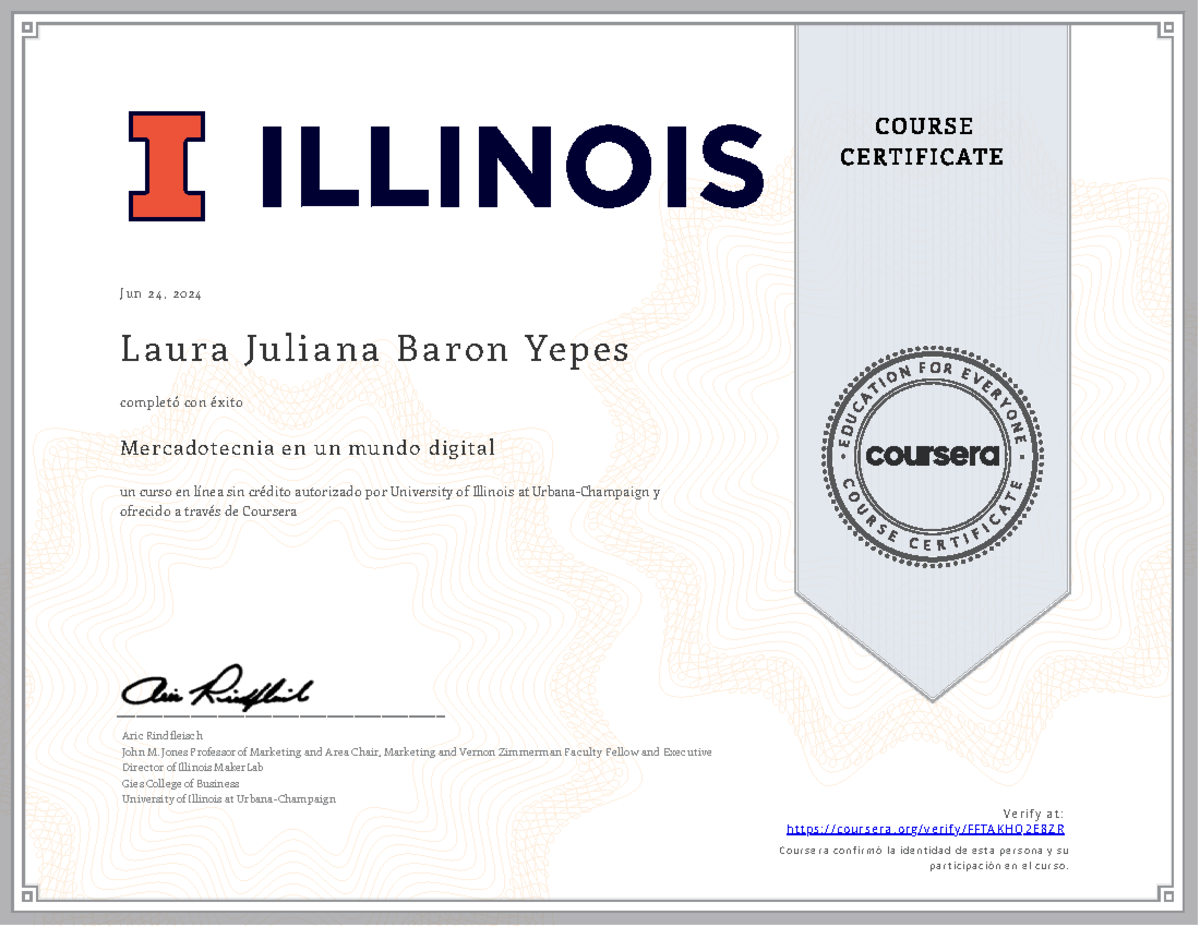 Coursera Fftakhq 2E8ZR - J un 2 4, 2 02 4 L a ura Juli a n a Ba ron ...