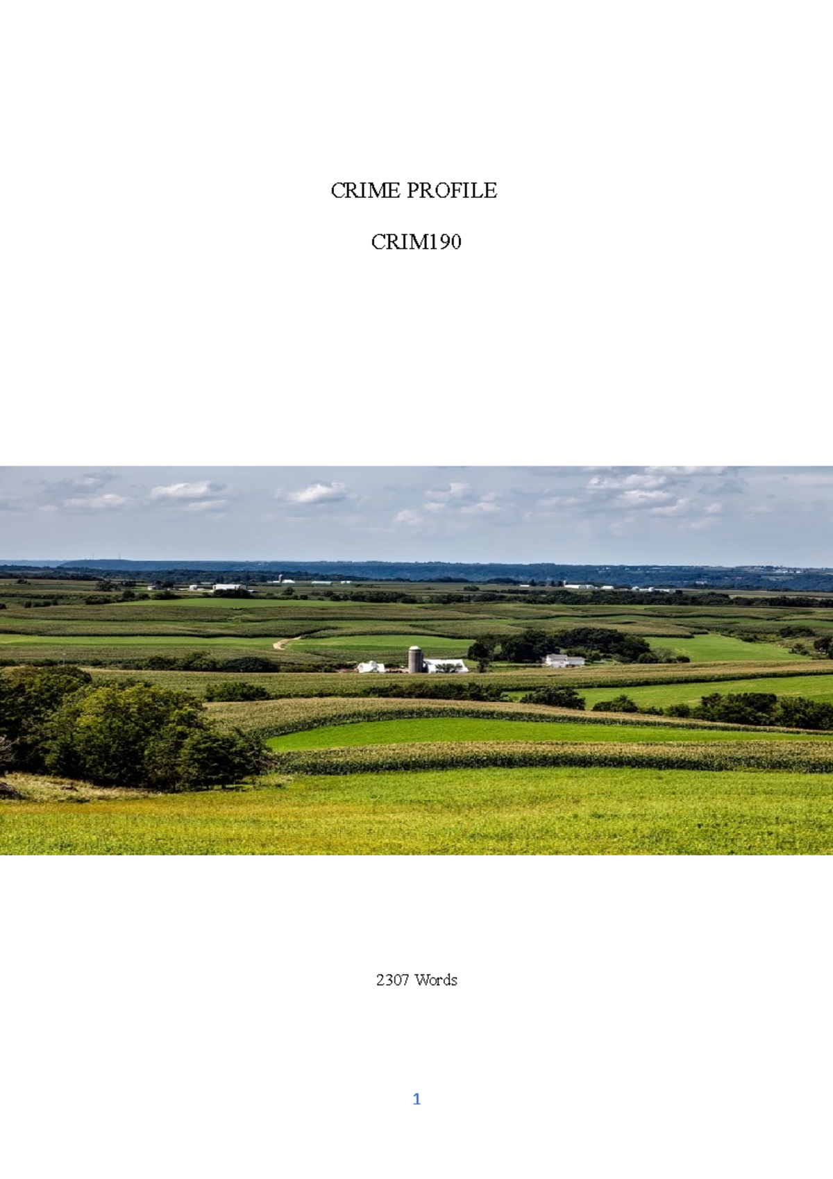 CRIM190 Crime Profile - Written assessment - CRIME PROFILE CRIM 2307 ...