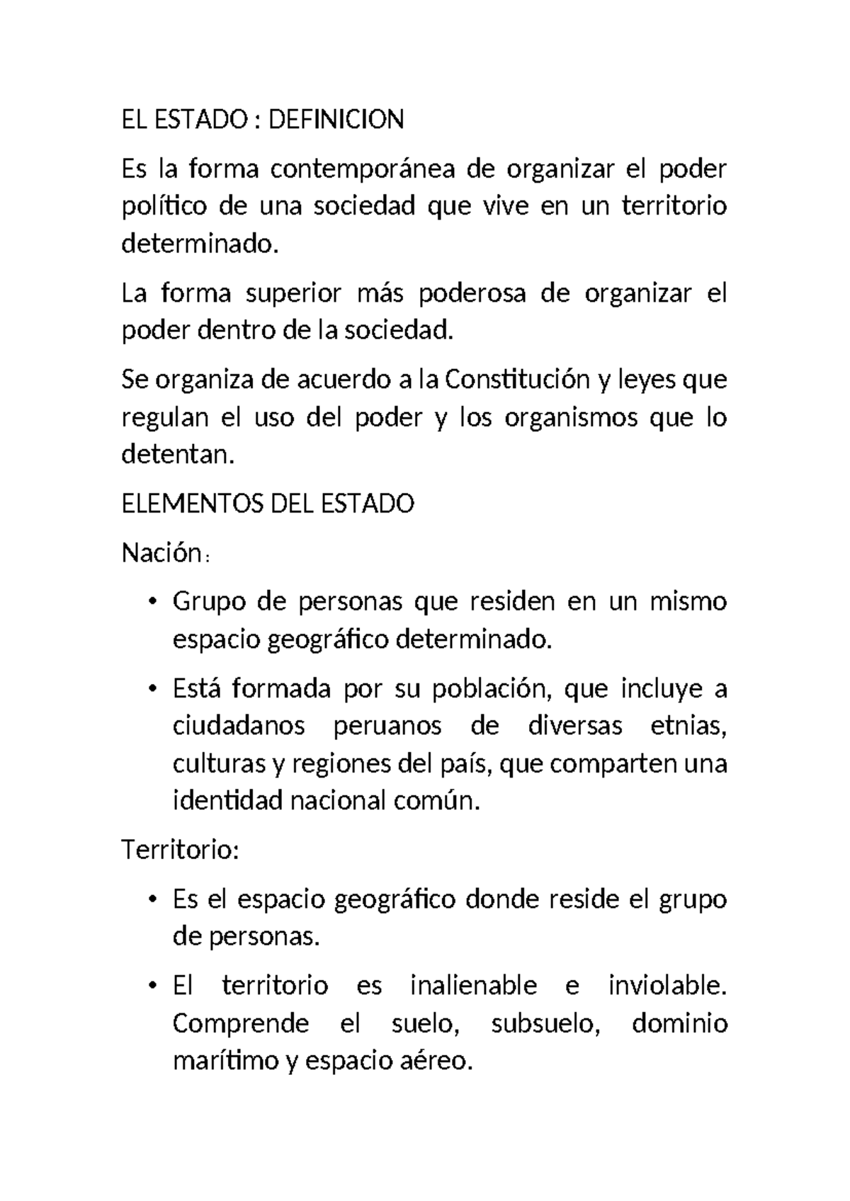 EL Estado word - doccccc - EL ESTADO : DEFINICION Es la forma ...