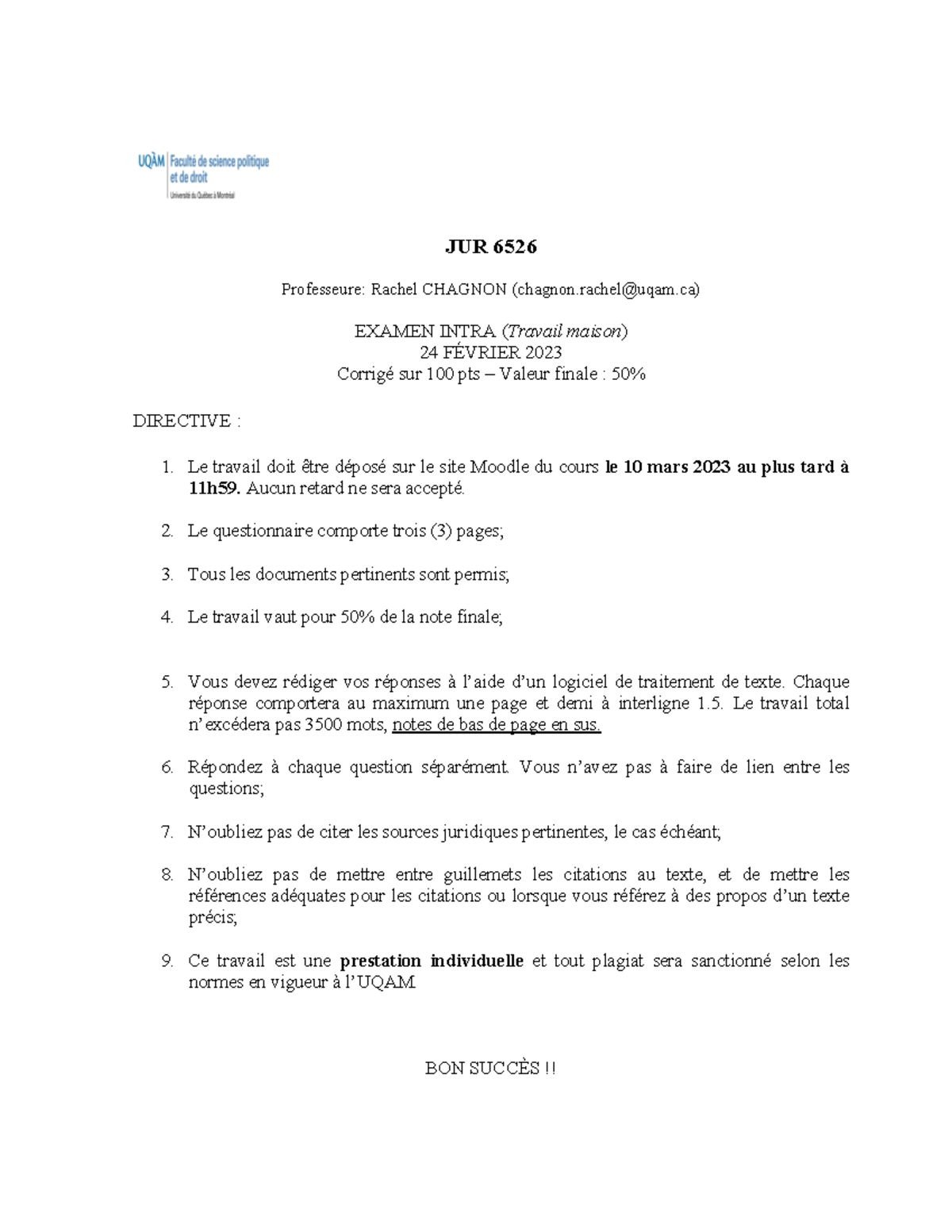 JUR6526H23- Intra - JUR 6526 Professeure: Rachel CHAGNON (chagnon@uqam ...