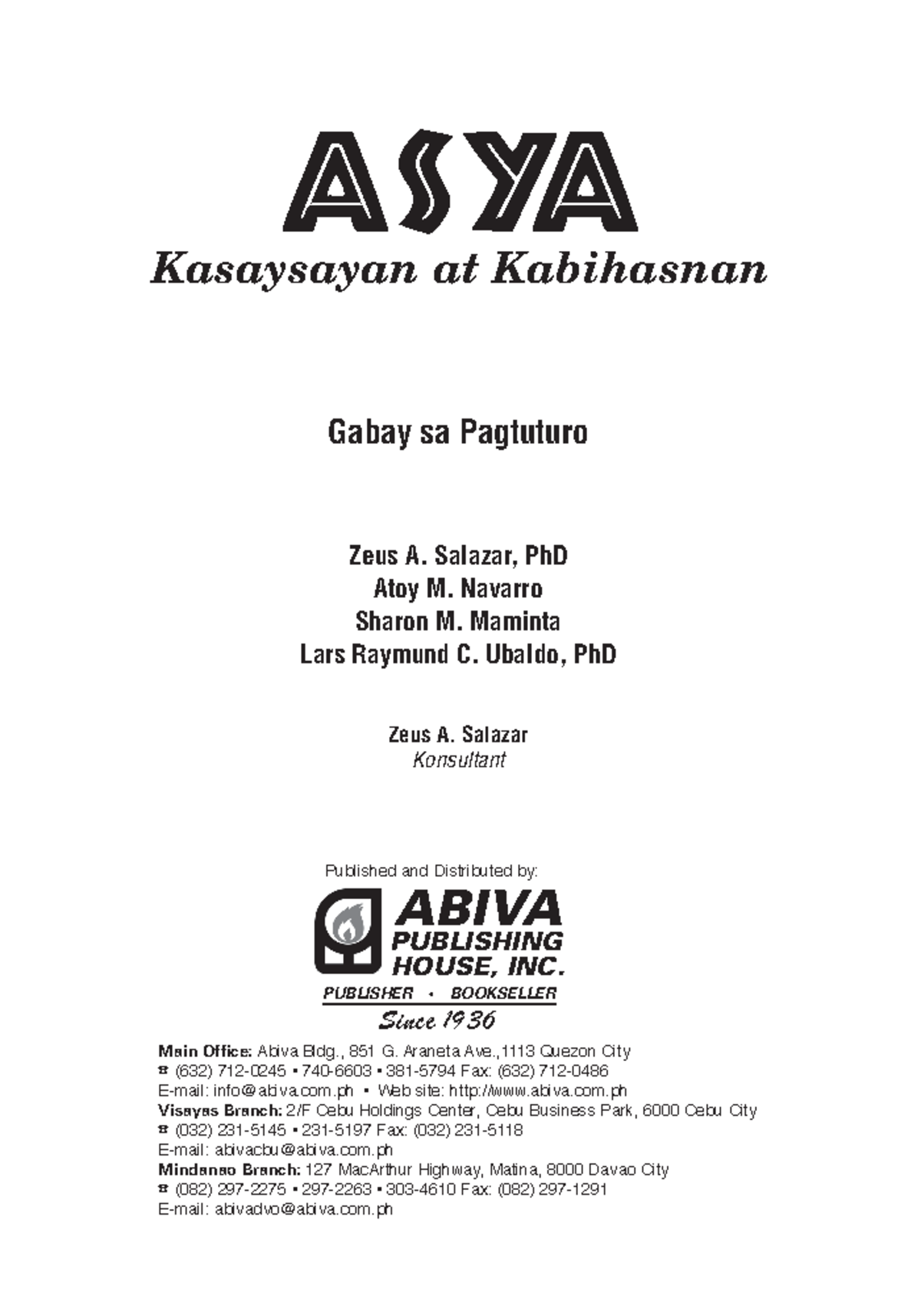 Asya Kasaysayan at Kabihasnan - Gabay sa Pagturo - Zeus A. Salazar, PhD ...