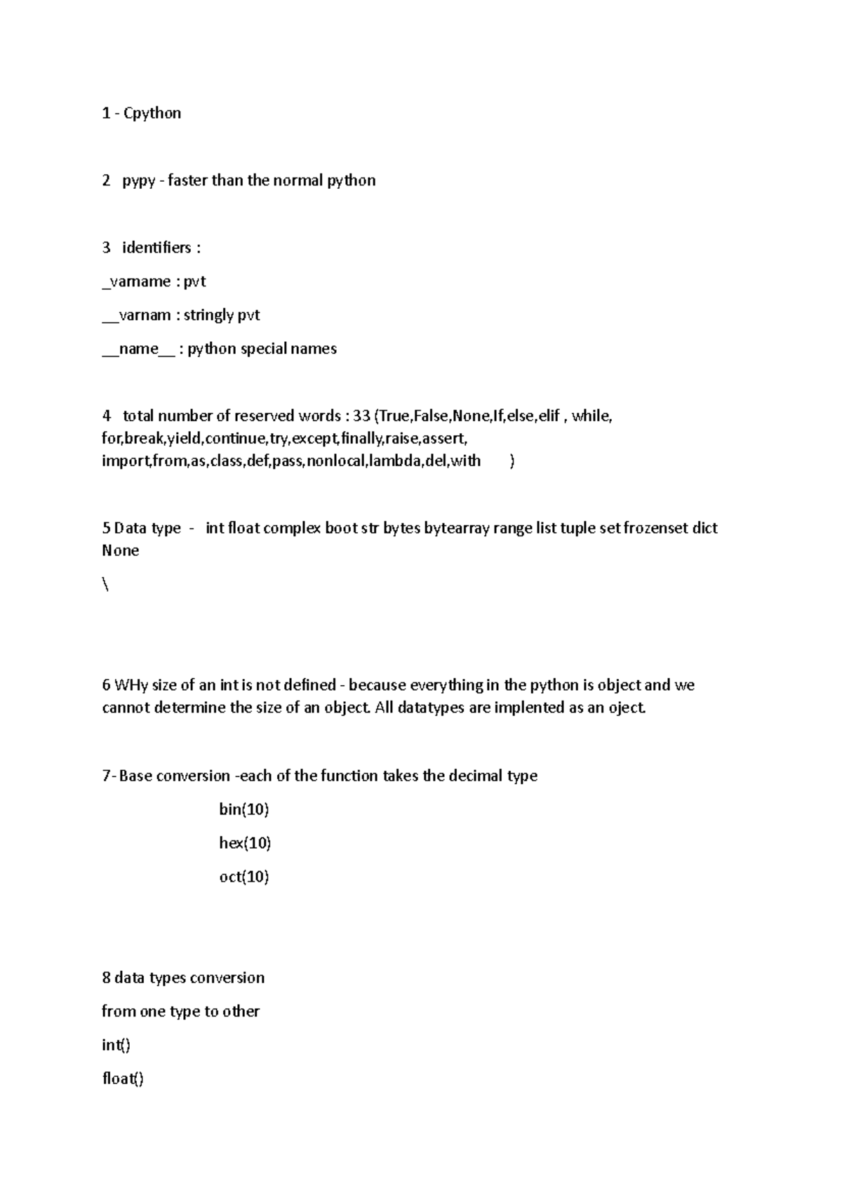 Python Notes for the very basic understandings - 1 - Cpython 2 pypy ...