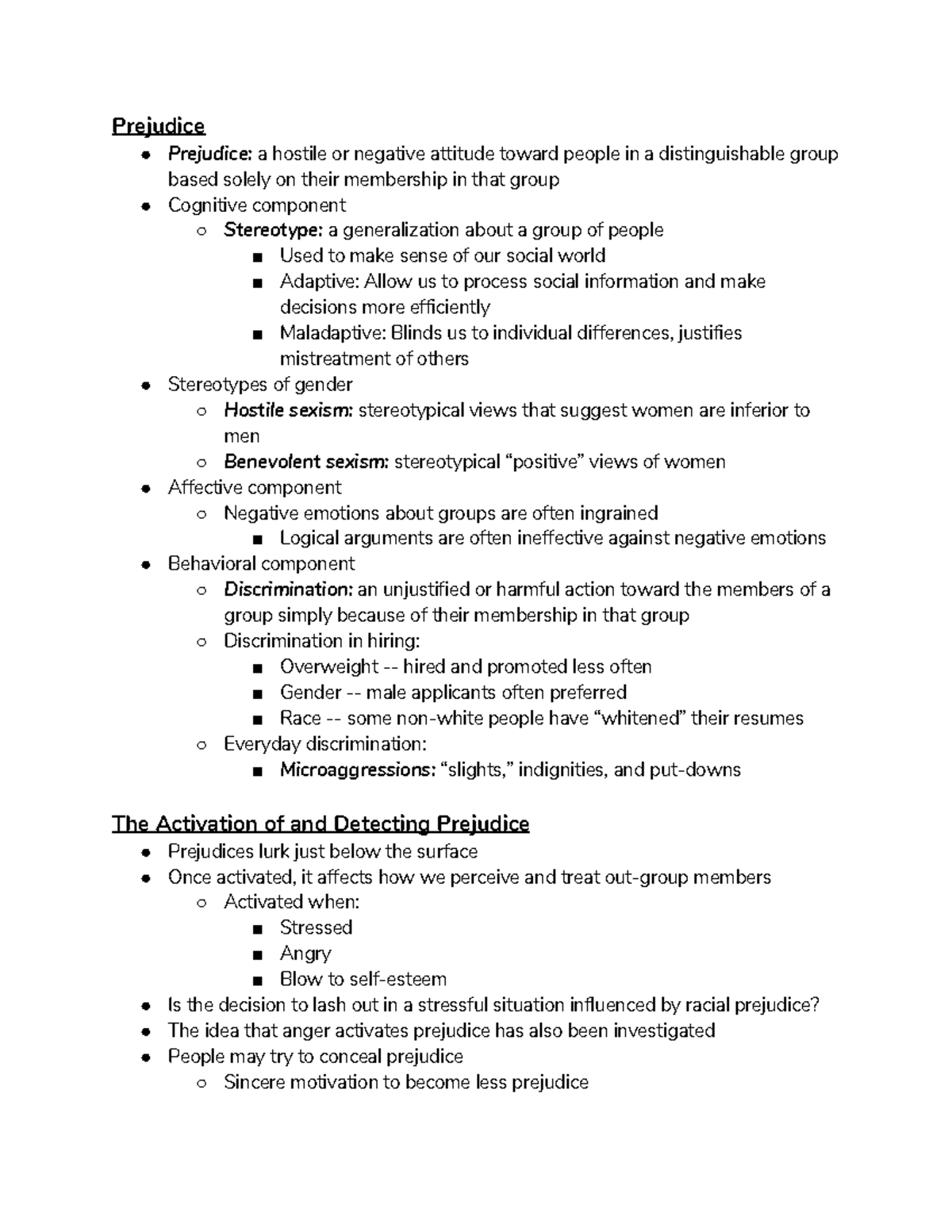 Chapter 13 (Social Psych) - Prejudice Prejudice: a hostile or negative ...
