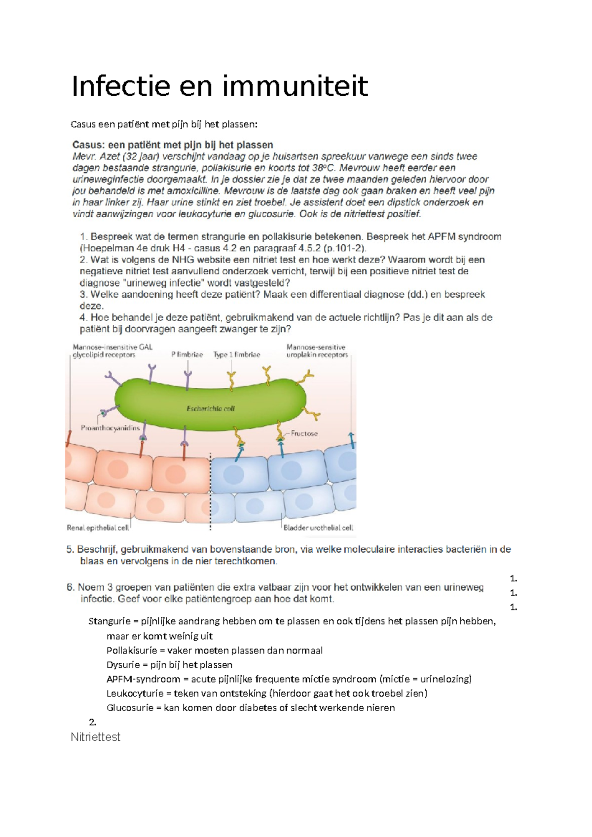 Infectie en immuniteit - Infectie en immuniteit Casus een patiënt met ...