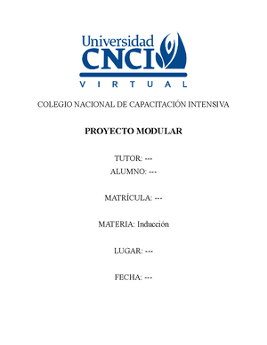 Proyecto - CENTRO NACIONAL DE CAPACITACI“N INTENSIVA La presente actividad se desarrolla en base ...