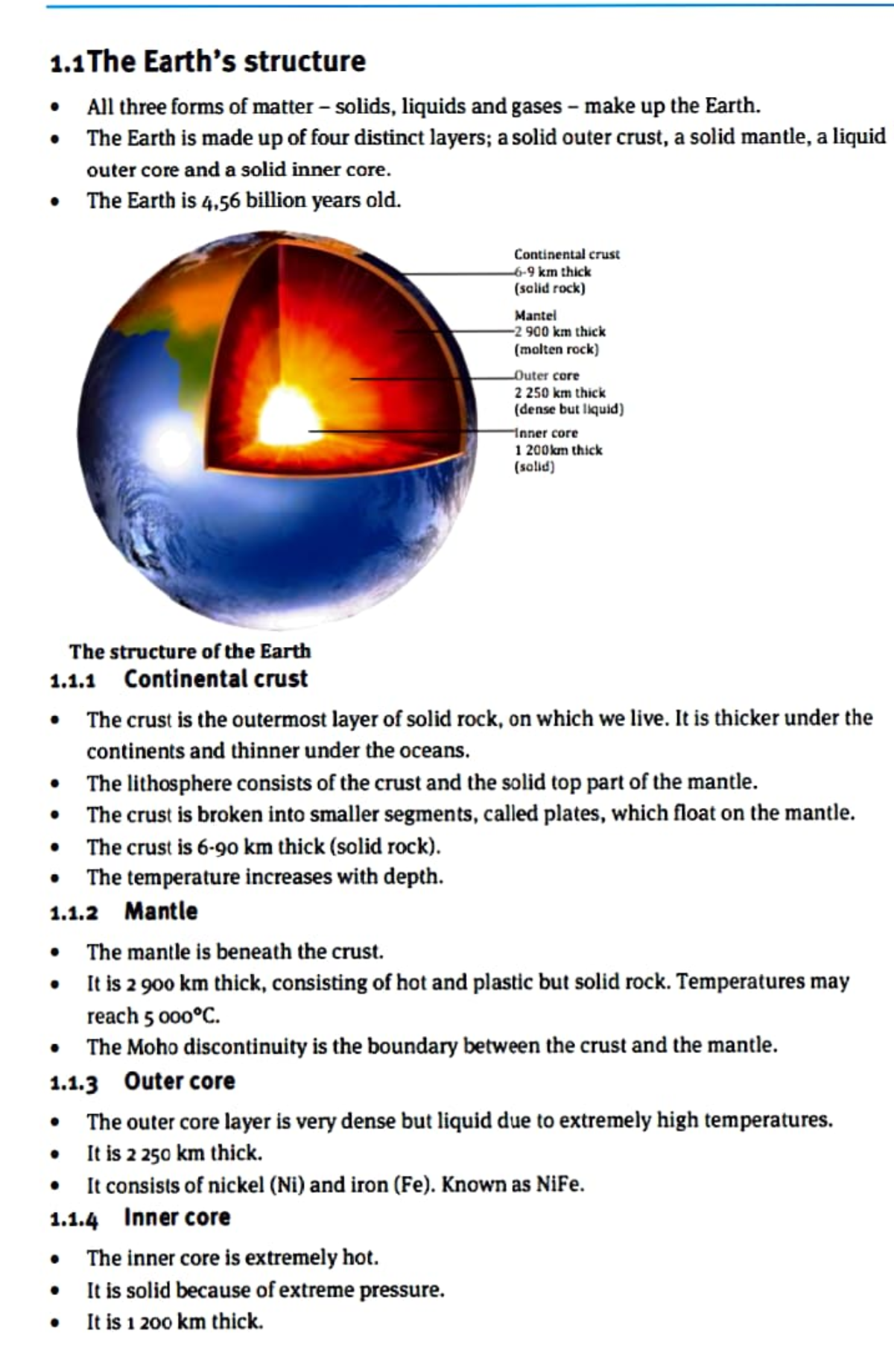 Geomorphology 1 - Work - 1 The Earth 's structure All th ree forms of ...
