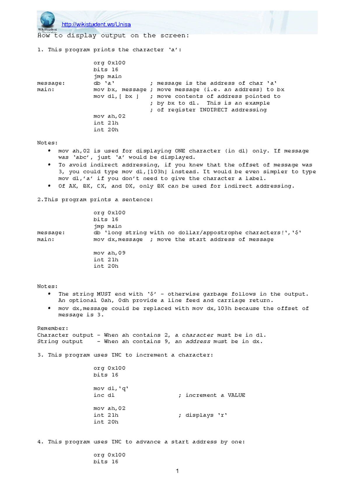 COS2621-programs - Practical examples of assembly programs - How to ...