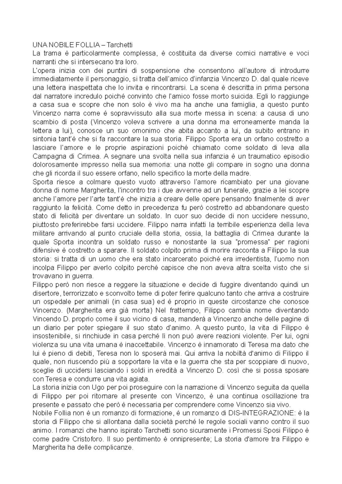 Una nobile follia - UNA NOBILE FOLLIA – Tarchetti La trama è ...