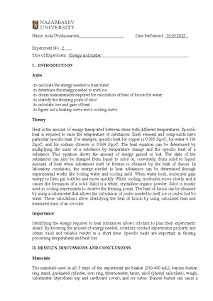 Chem Lab Density and Specific gravity - Density and specific gravity 1 ...