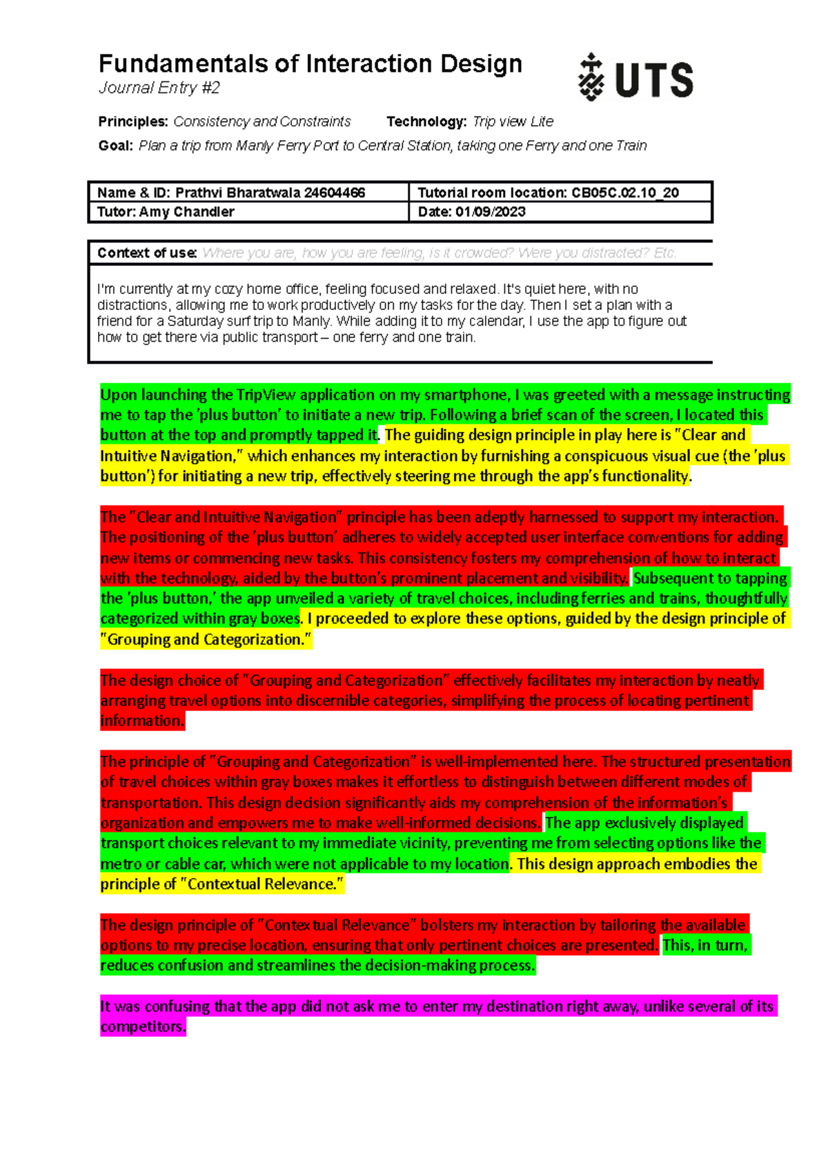 Journal Entry 2 24604466 - Fundamentals of Interaction Design Journal ...