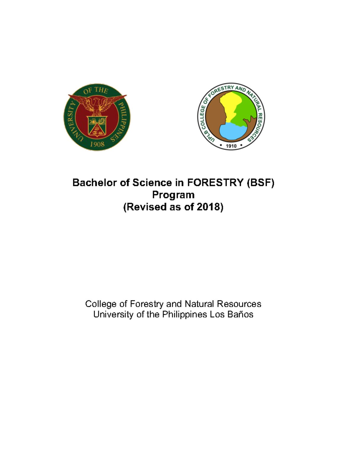 BOR Approved Revised BSF Curriculum 1 - Bachelor of Science in FORESTRY ...