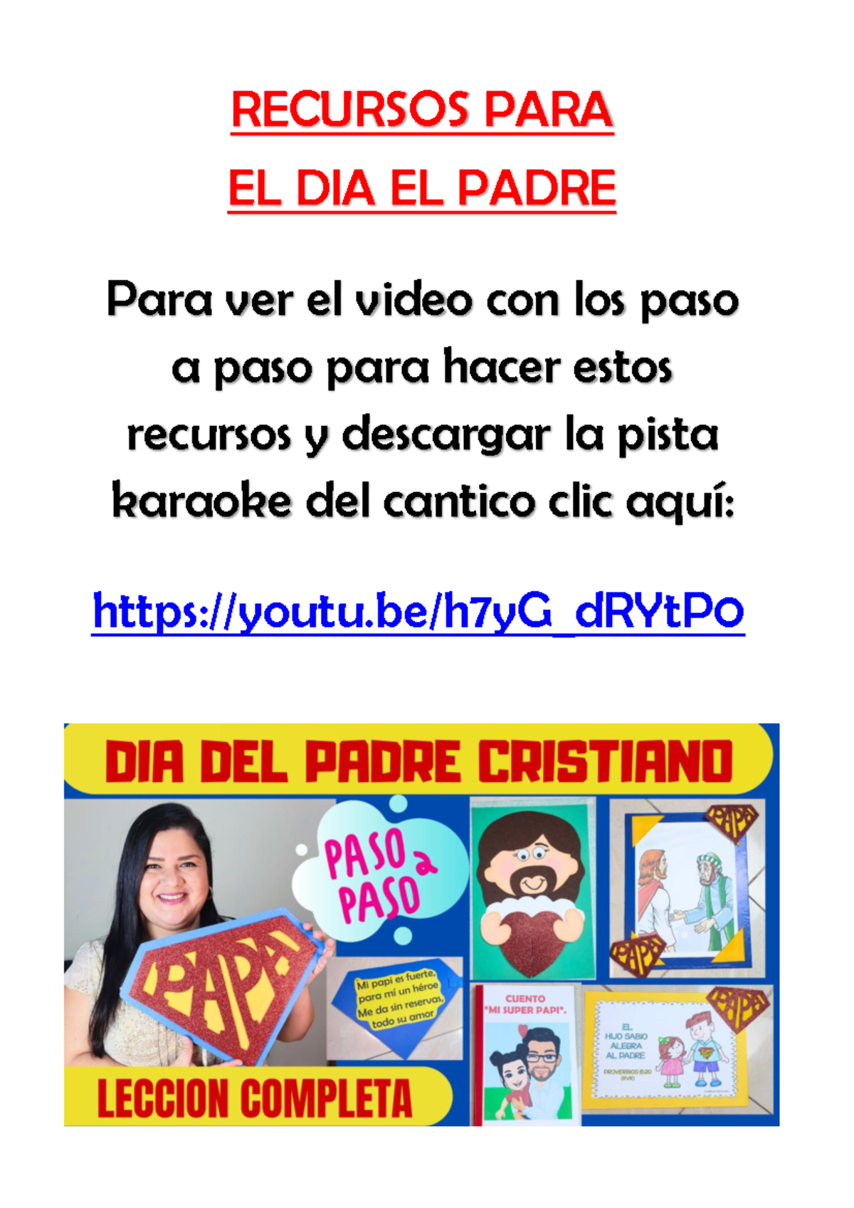 DIA DEL Padre 2023 - youtu/h7yG_dRYtP RECURSOS PARA EL DIA EL PADRE ...