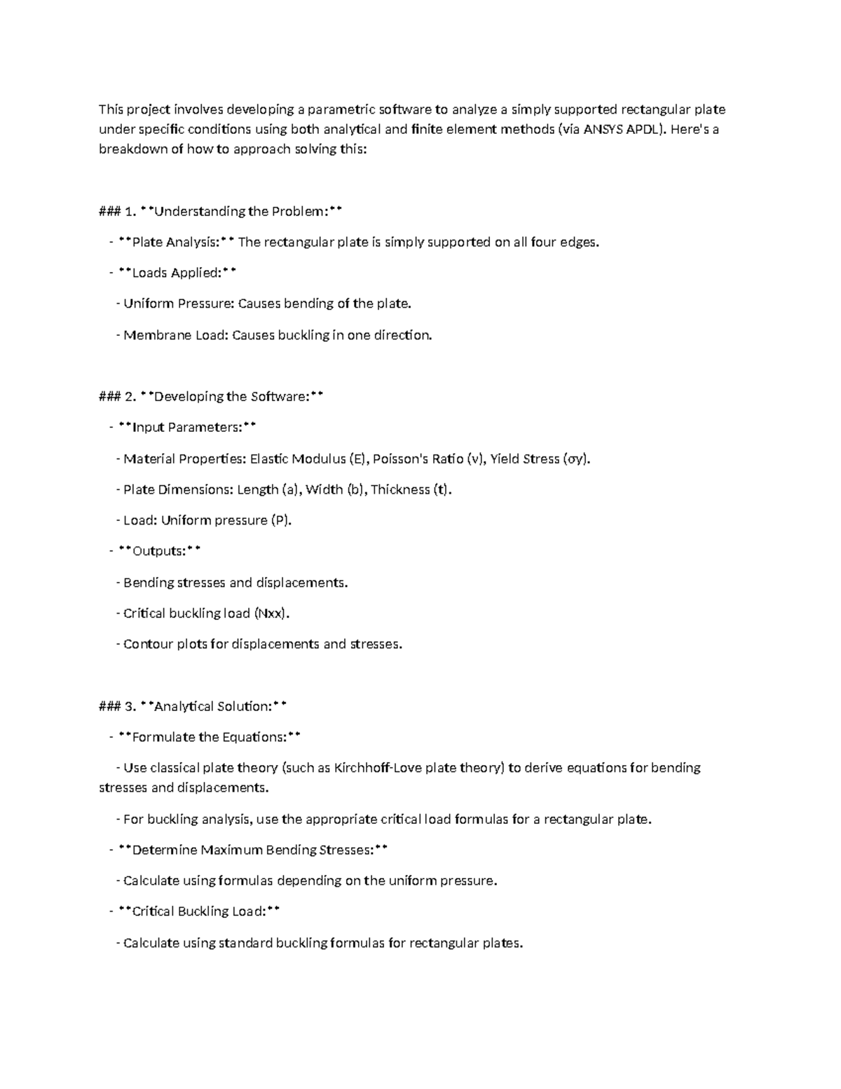 Apdl Ansys Code This Project Involves Developing A Parametric Software To Analyze A Simply