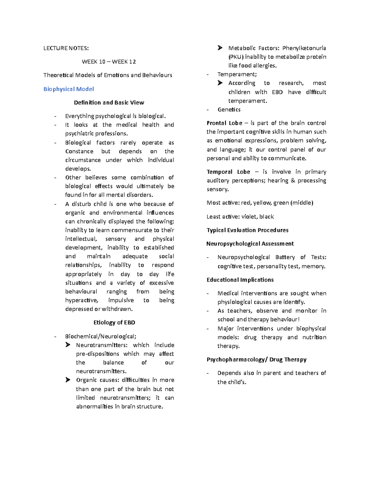 Lecture Notes WEEK 10 - LECTURE NOTES: WEEK 10 – WEEK 12 Theoretical ...