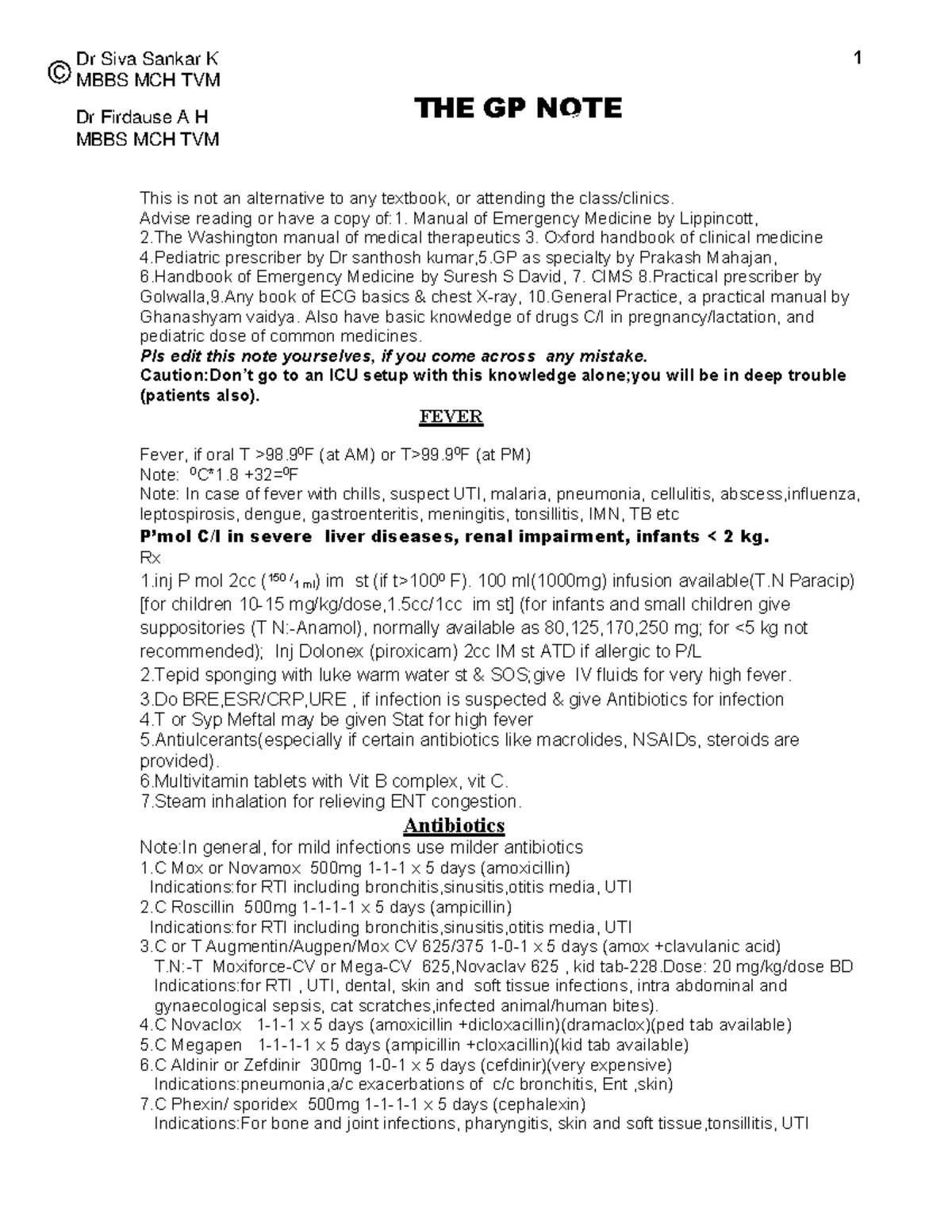 GP notes tiruvandrum medical college alumnis - THE GP NOTE Edited by Dr ...