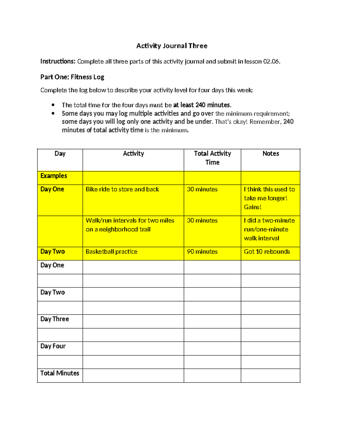Activity journal 03 - has what u need - Activity Journal Three ...