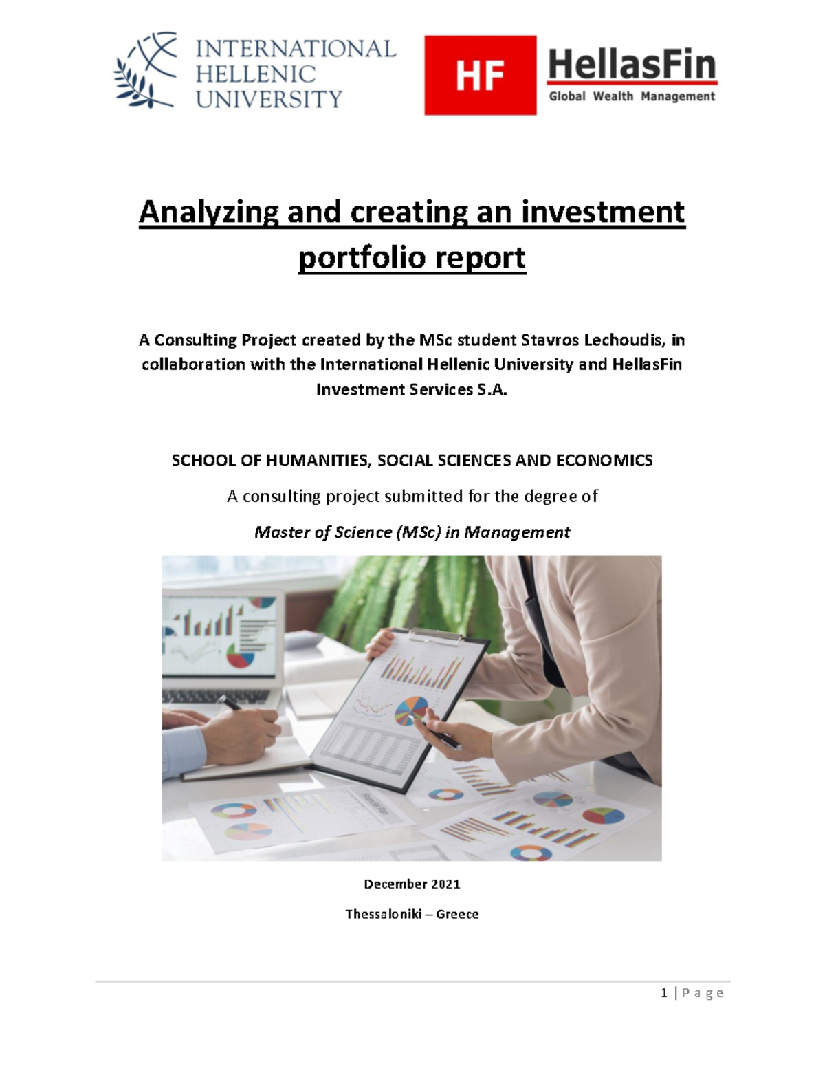 Investment Report - Good - Analyzing and creating an investment ...