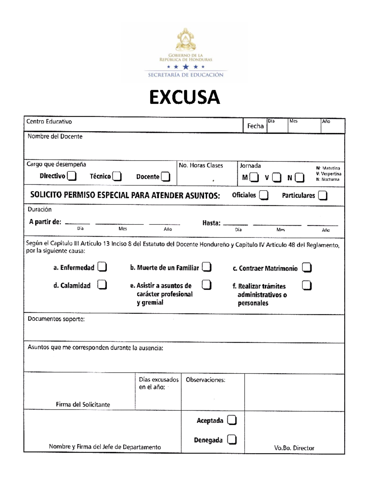 Formato de excusa del docente - Física I - EXCUSA - Studocu