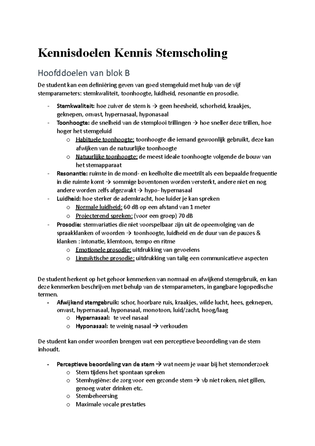 Kennisdoelen Kennis Stemscholing - Kennisdoelen Kennis Stemscholing ...