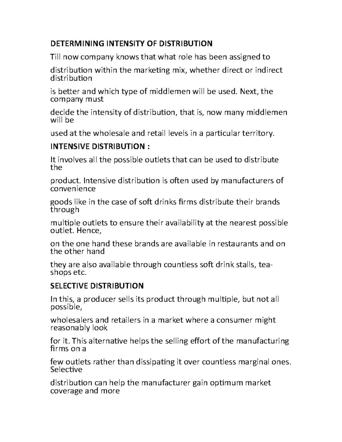 Determining Intensity OF Distribution and Criteria FOR Evalu ...