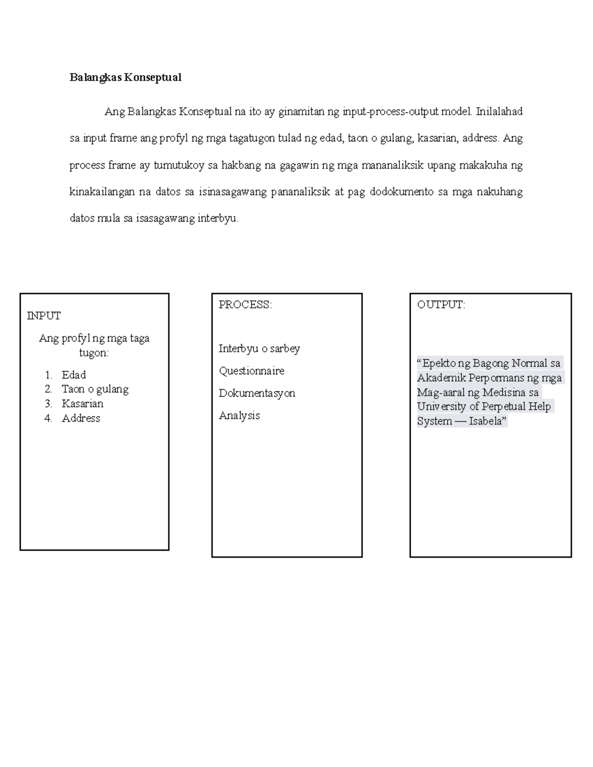 Balangkas-Konseptual - Balangkas Konseptual Ang Balangkas Konseptual na ...