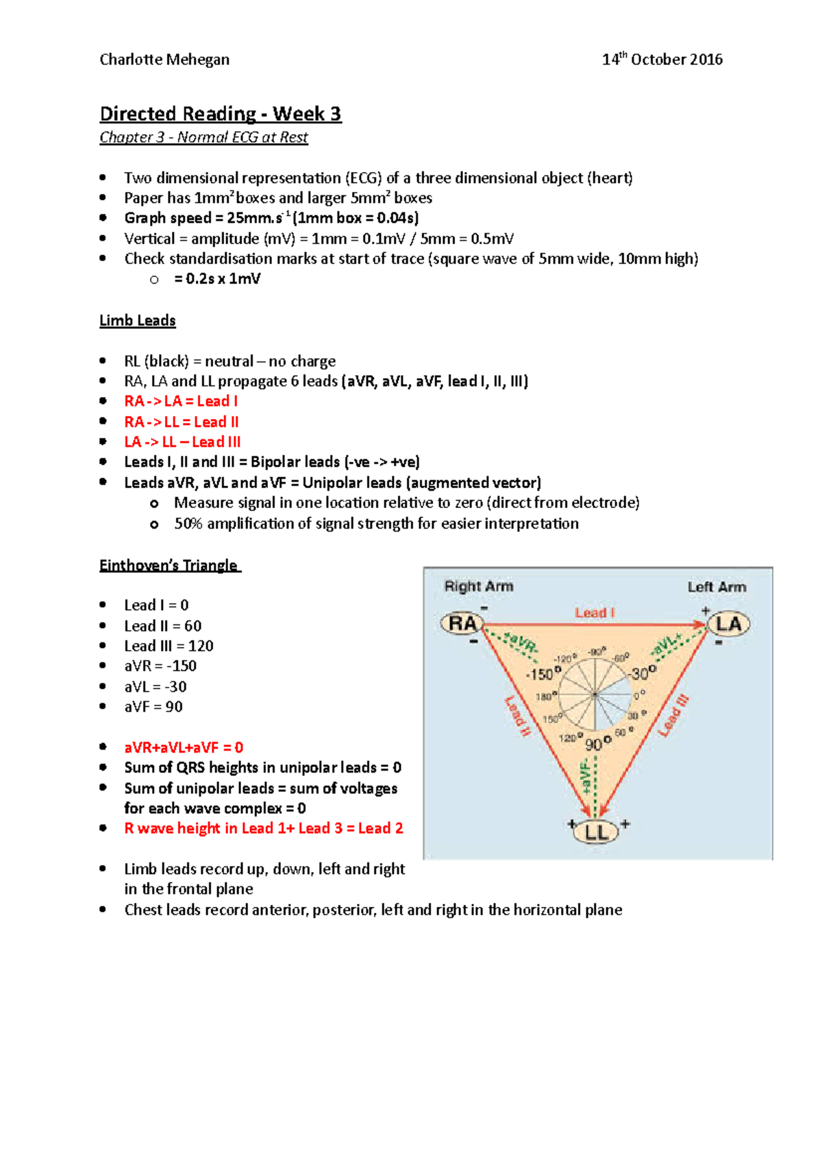 Directed Reading - Normal ECG at Rest - Directed Reading - Week 3 ...