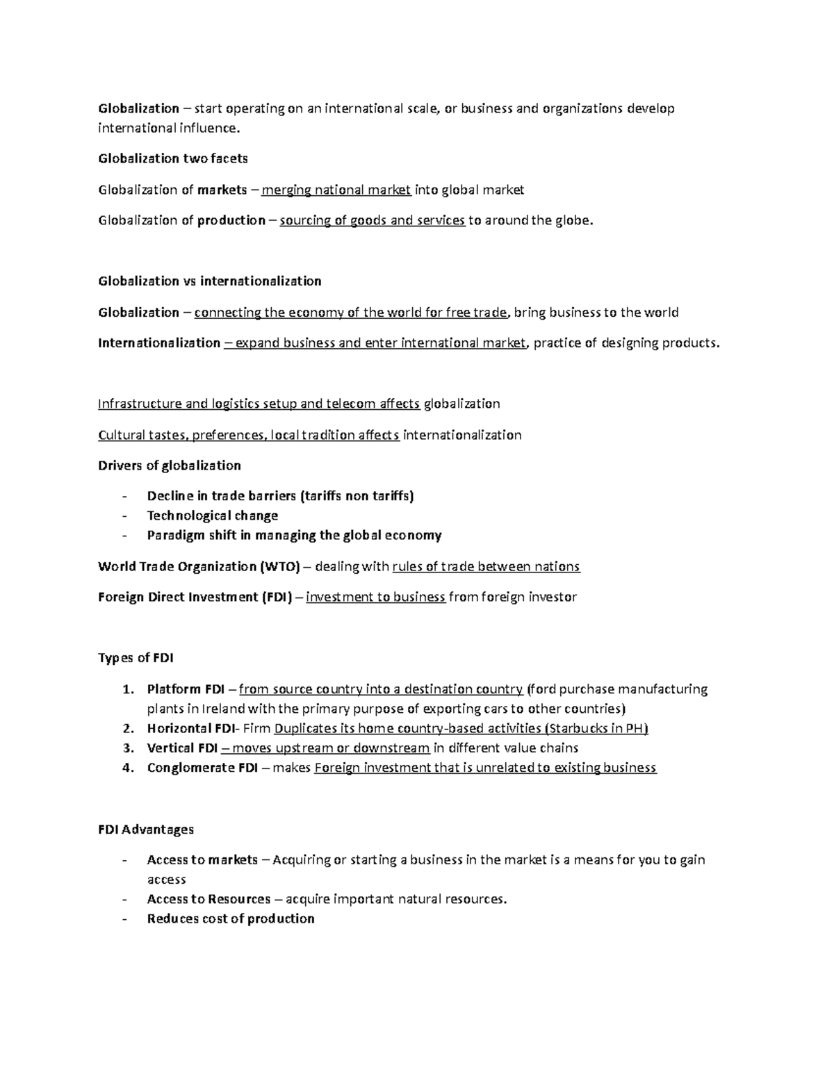 Reviewer Chap 1 and 2 - Globalization – start operating on an ...