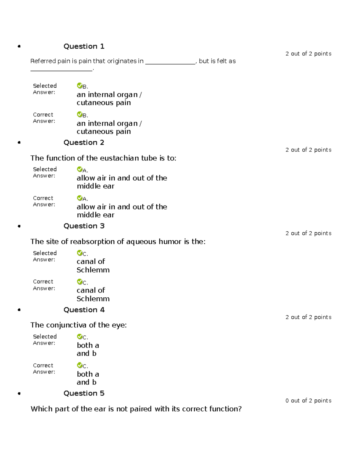 Exam 4 A P - ALHS 1011 exam 4A - Question 1 2 out of 2 points Referred ...
