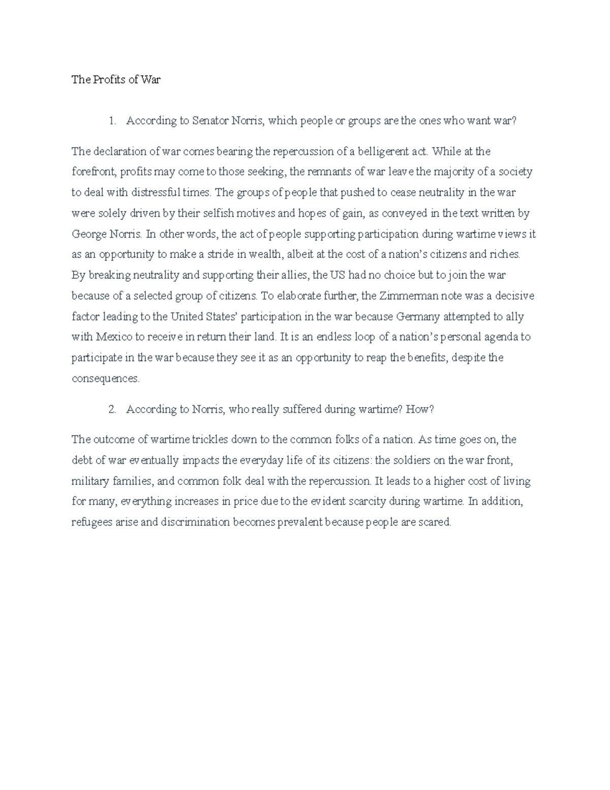 HIST17C The Profits of War #8 - The Profits of War According to Senator ...