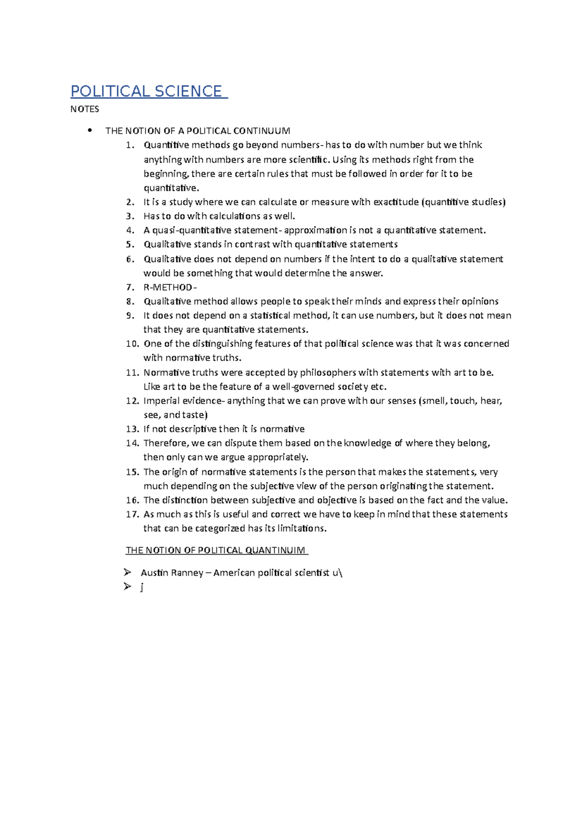 Politics notes - HOPE U FIND THIS USEFUL - POLITICAL SCIENCE NOTES THE ...