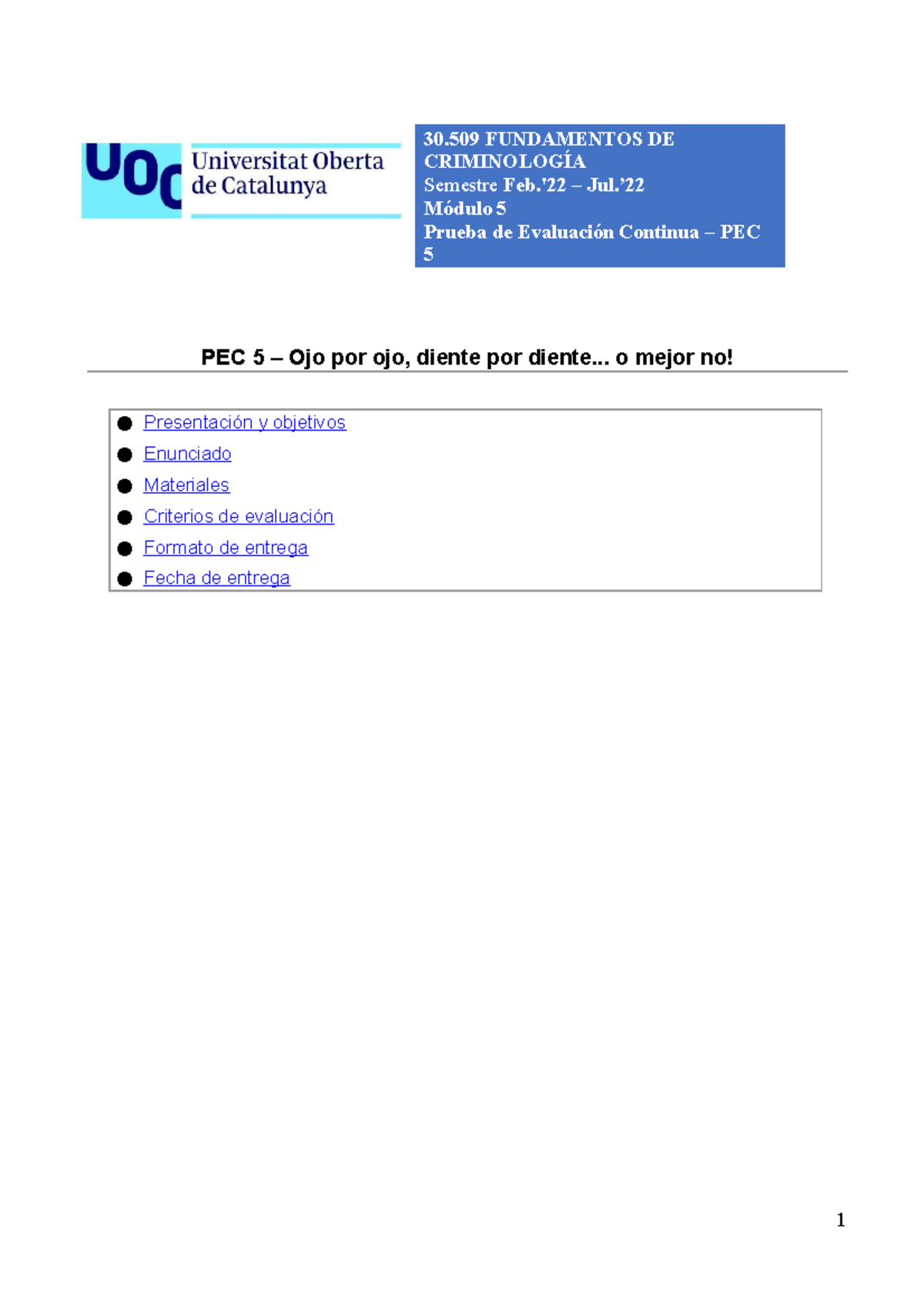 PEC 5 - El Ejercicio de la PEC 5 del año 2021-2022. - 30 FUNDAMENTOS DE ...