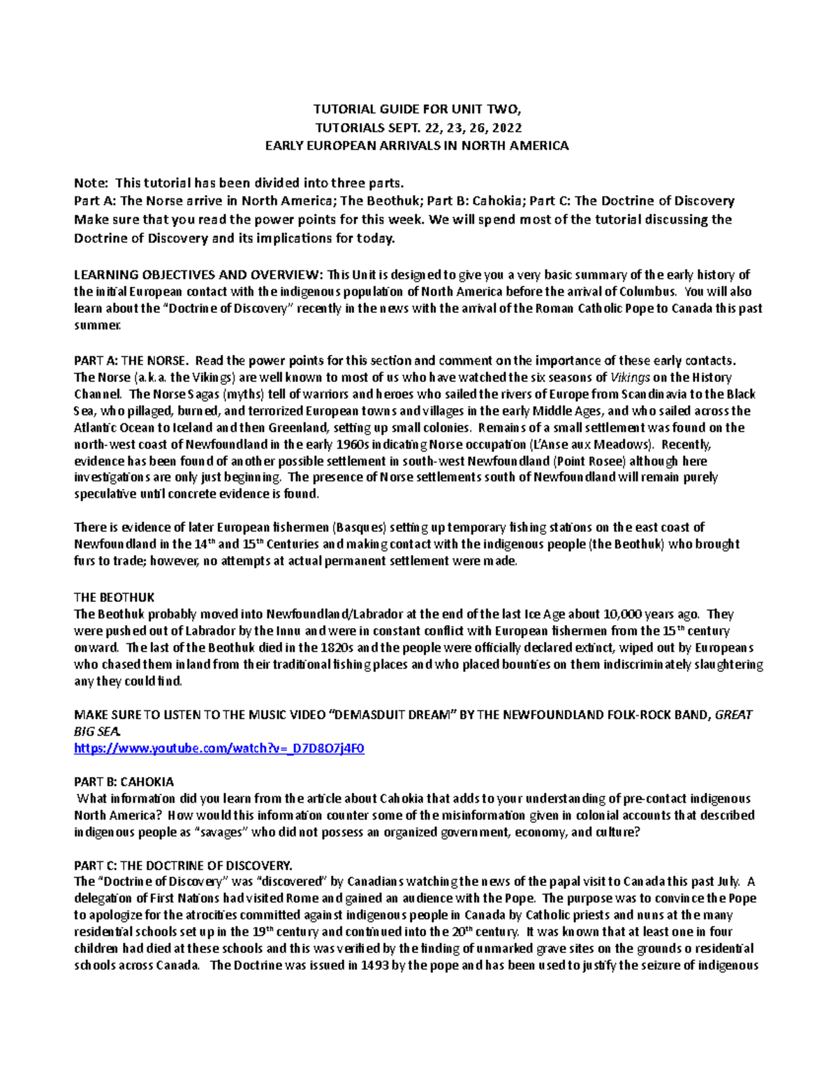 UNIT TWO Tutorial Guide - TUTORIAL GUIDE FOR UNIT TWO, TUTORIALS SEPT ...