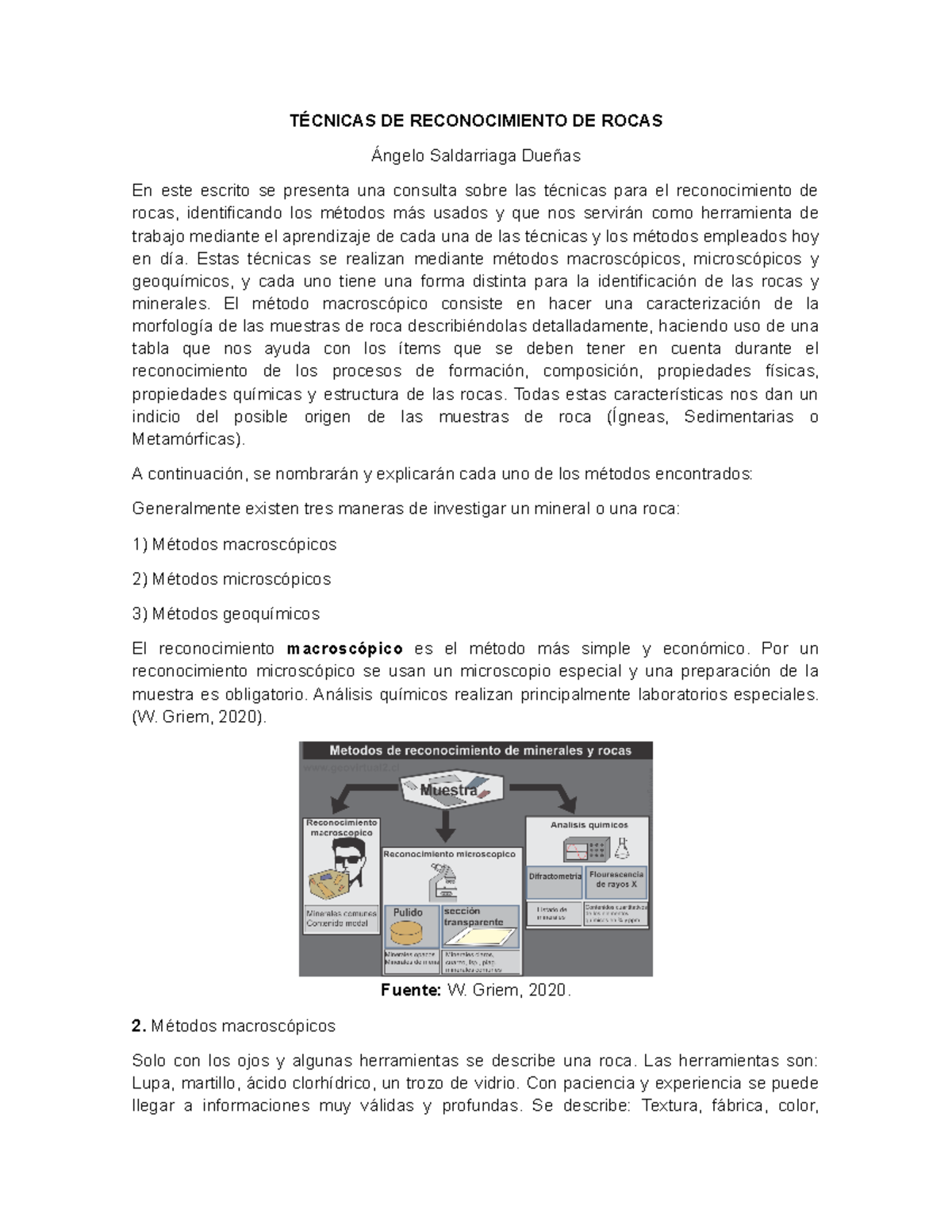 Técnicas DE Reconocimiento DE Rocas - TÉCNICAS DE RECONOCIMIENTO DE ...