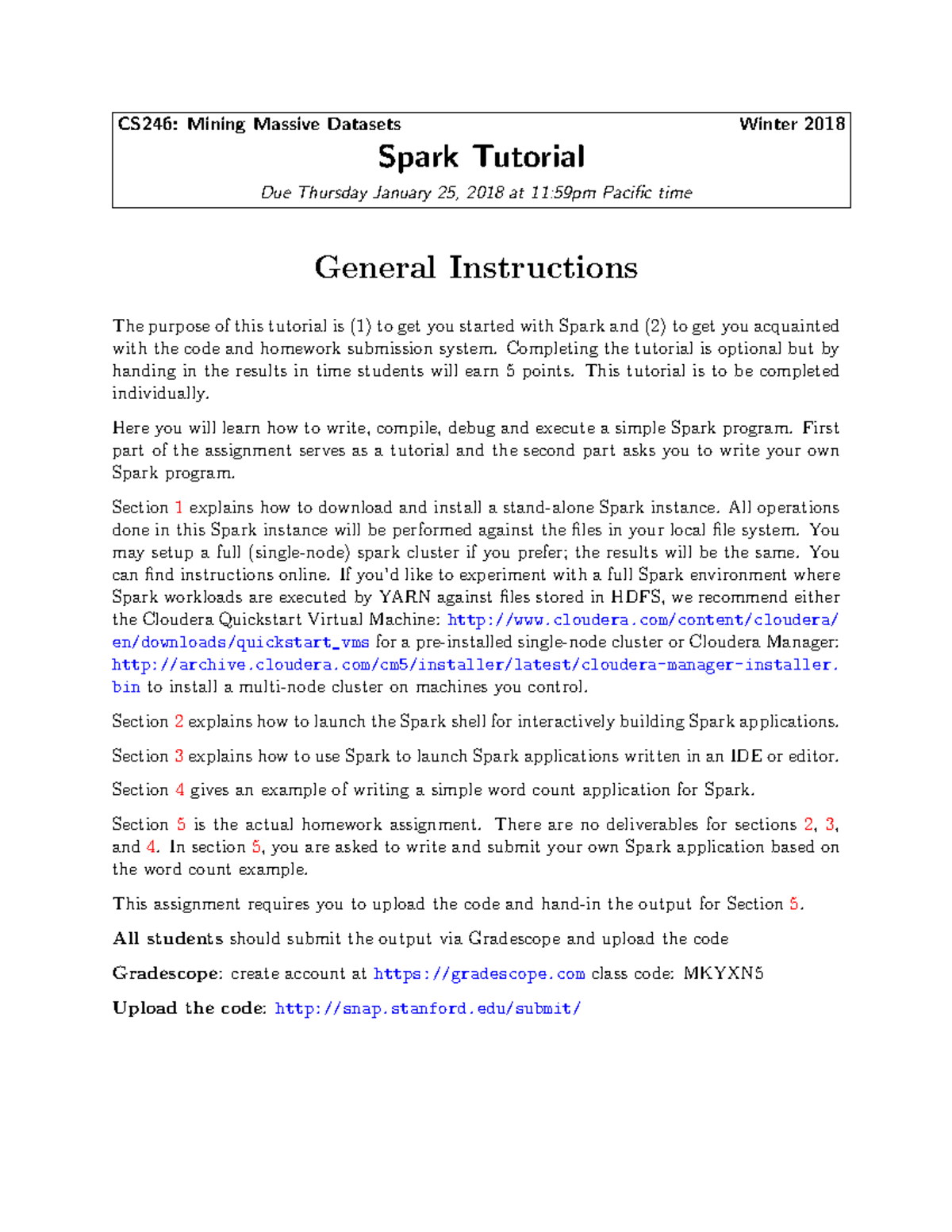 Hw0 - This homework contains questions of mining massive datasets. - CS246: Mining Massive ...