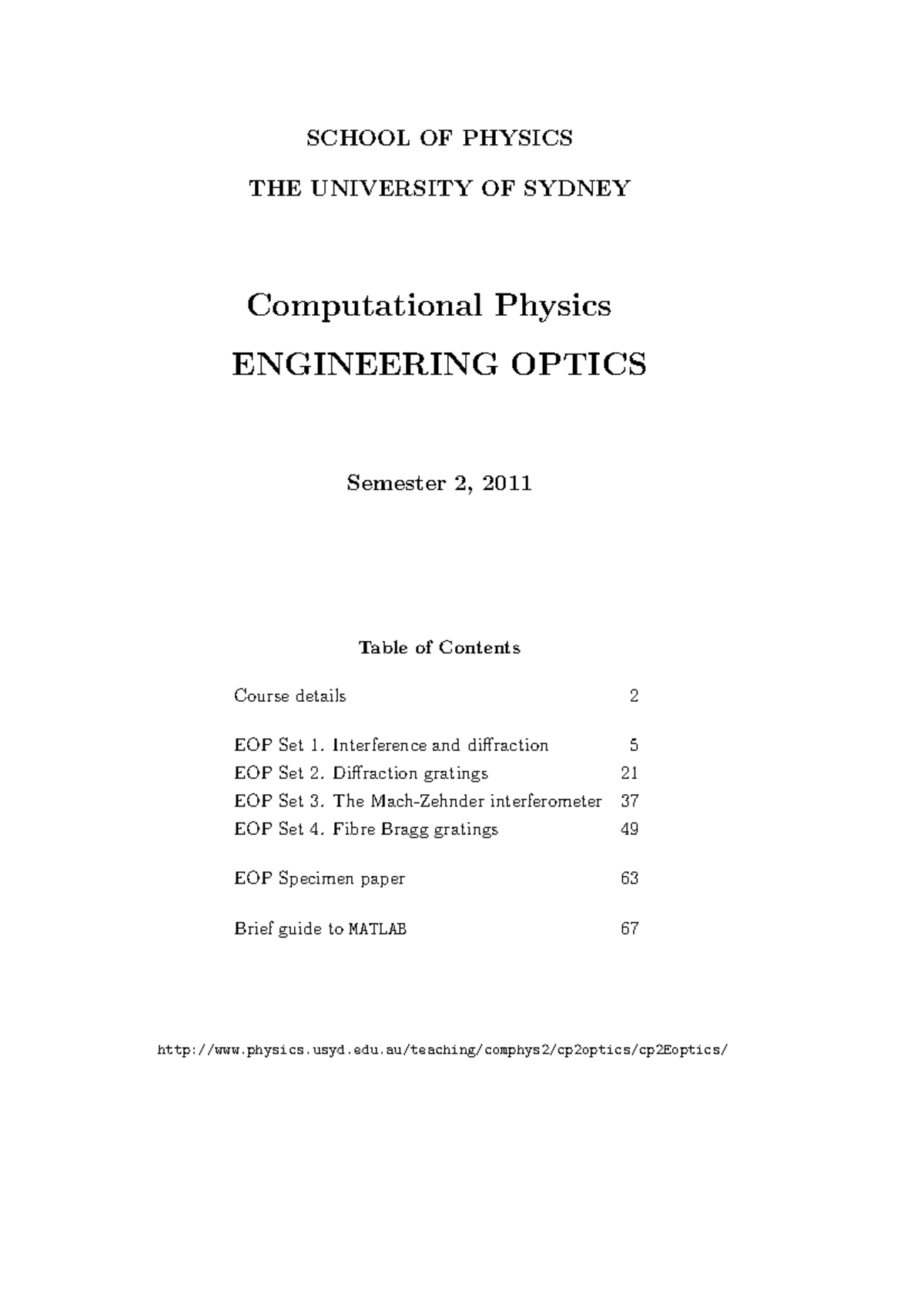 2 Lab Notes Phys2 13 School Of Physics The University Of Sydney
